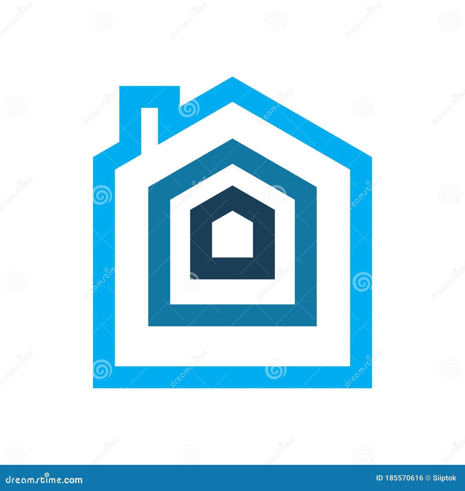 Blue Color Line Real Estate Housing Logo Design Stock Vector ...