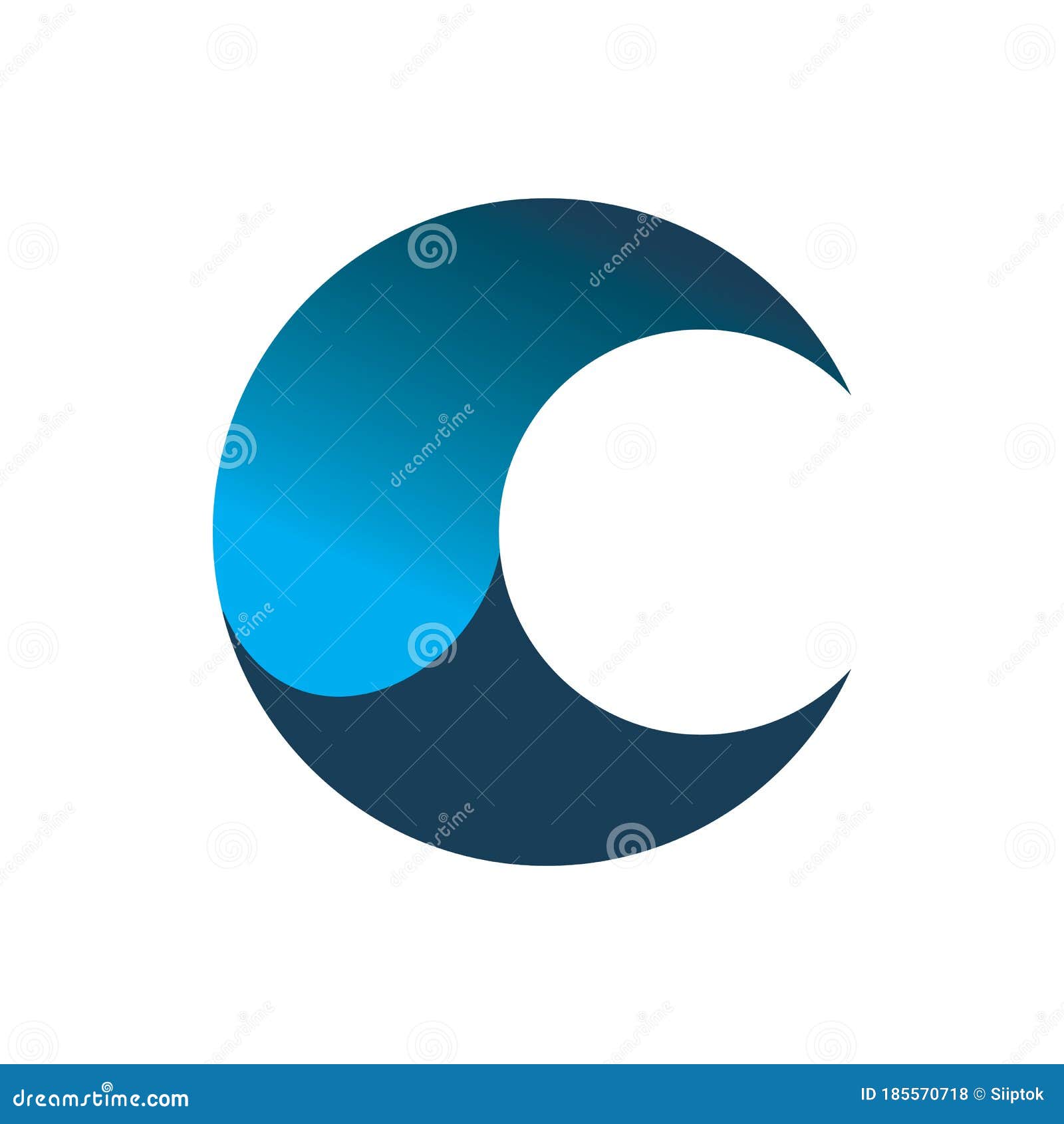 Blue Color Moon Letter C Logo Design Stock Vector - Illustration of ...