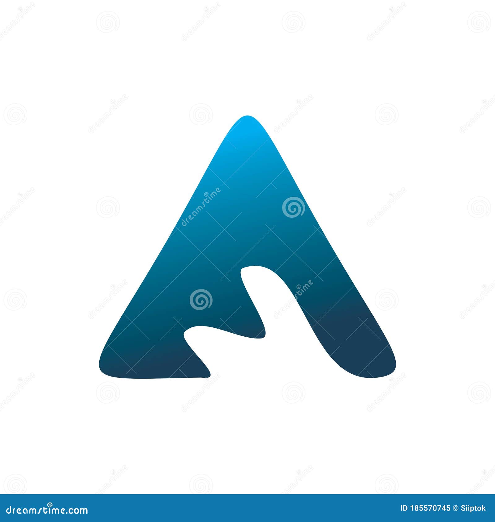 Blue Color Pyramid Mountain Water Fluid Wave Logo Design Stock Vector ...