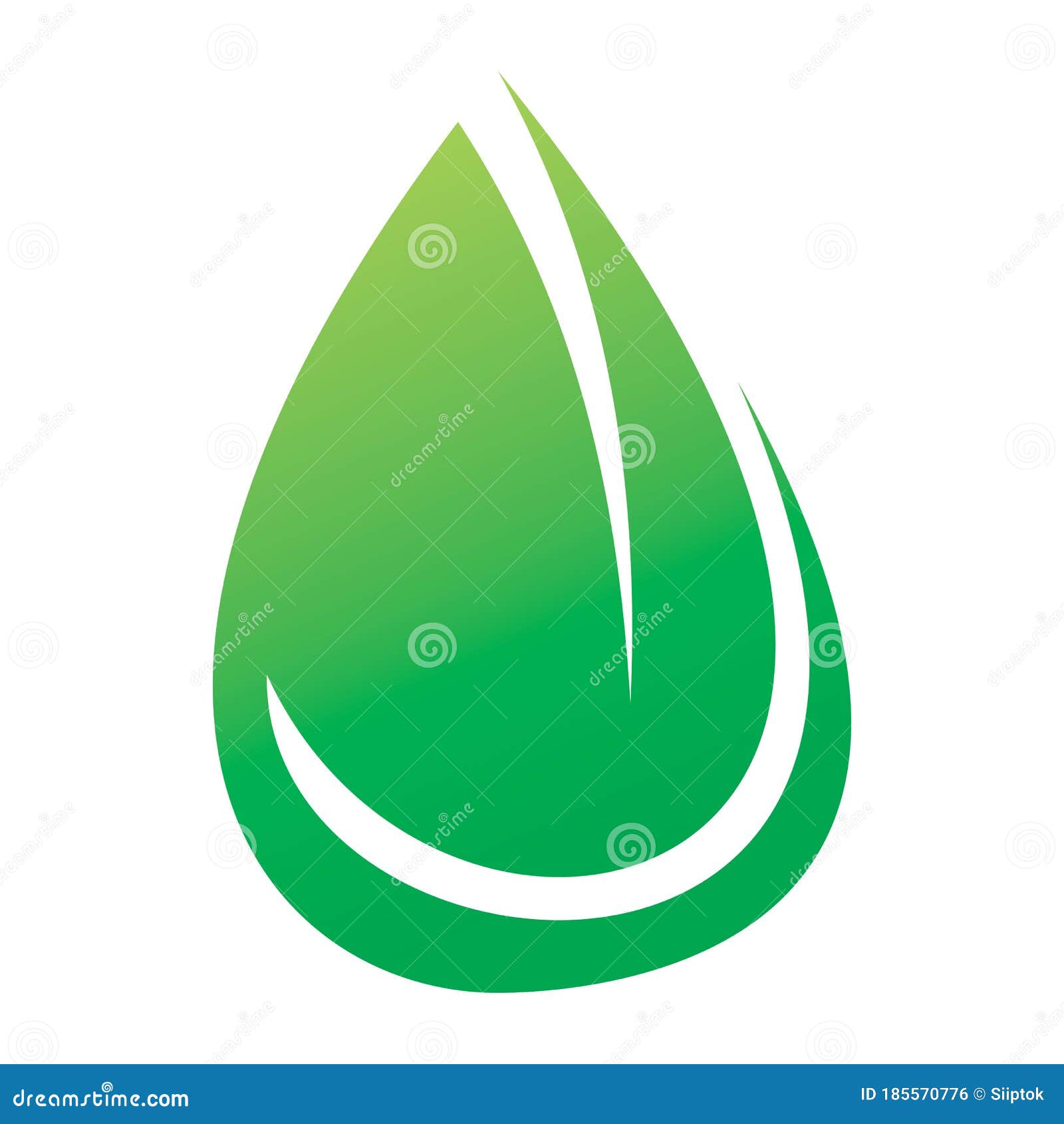 Water Drop Shape Green Nature Leaf Plant Garden Logo Design Stock ...