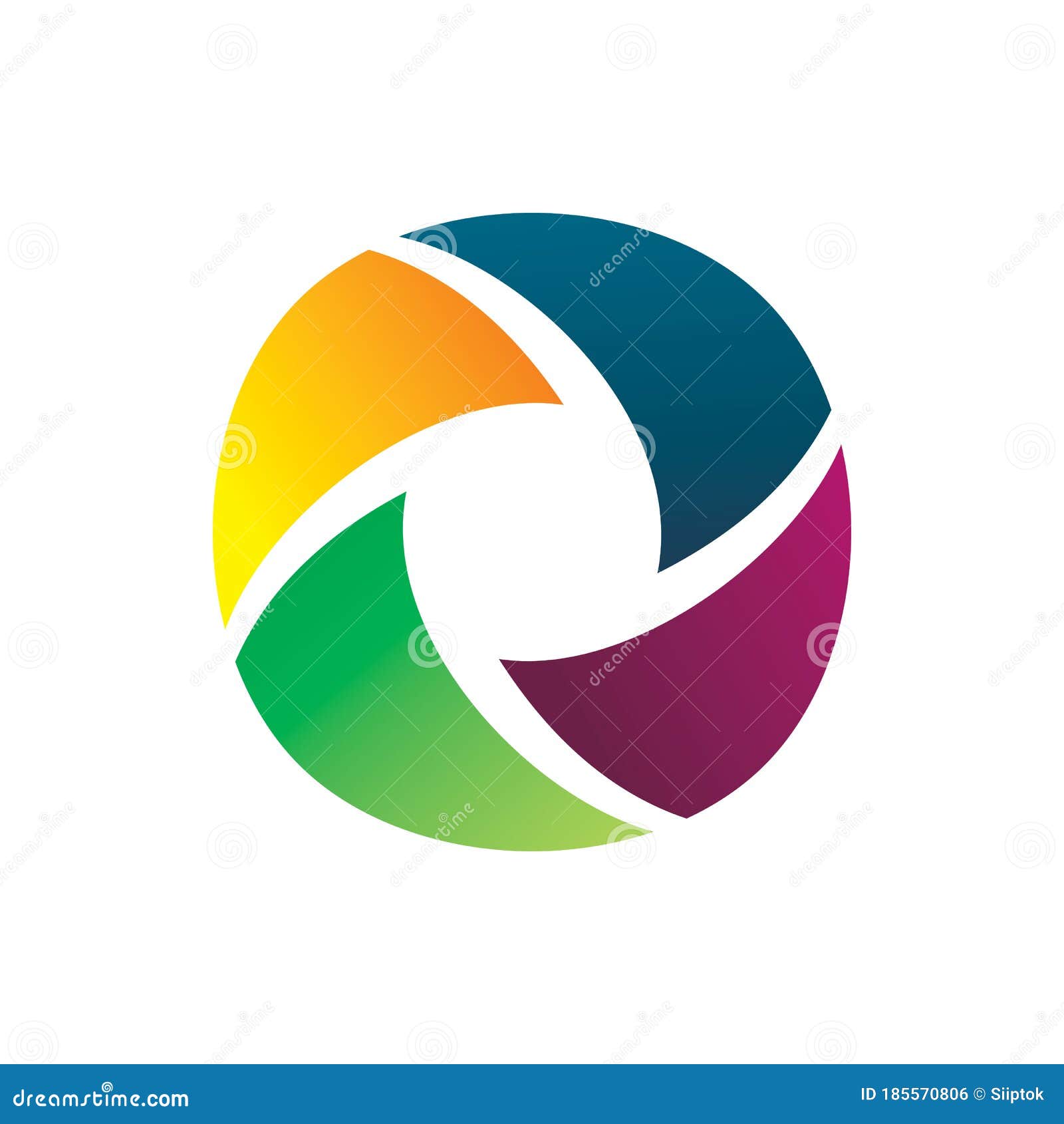 Creative Full Color Circle Motion Line Logo Design Stock Vector ...