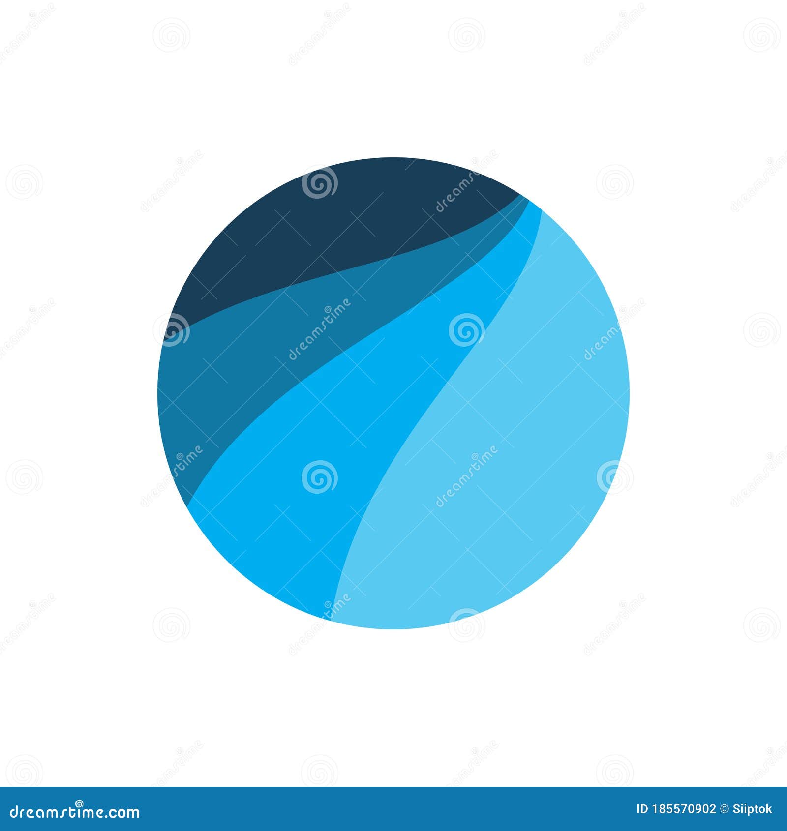Blue Color Circle Ocean Logo Design Stock Vector - Illustration of ...