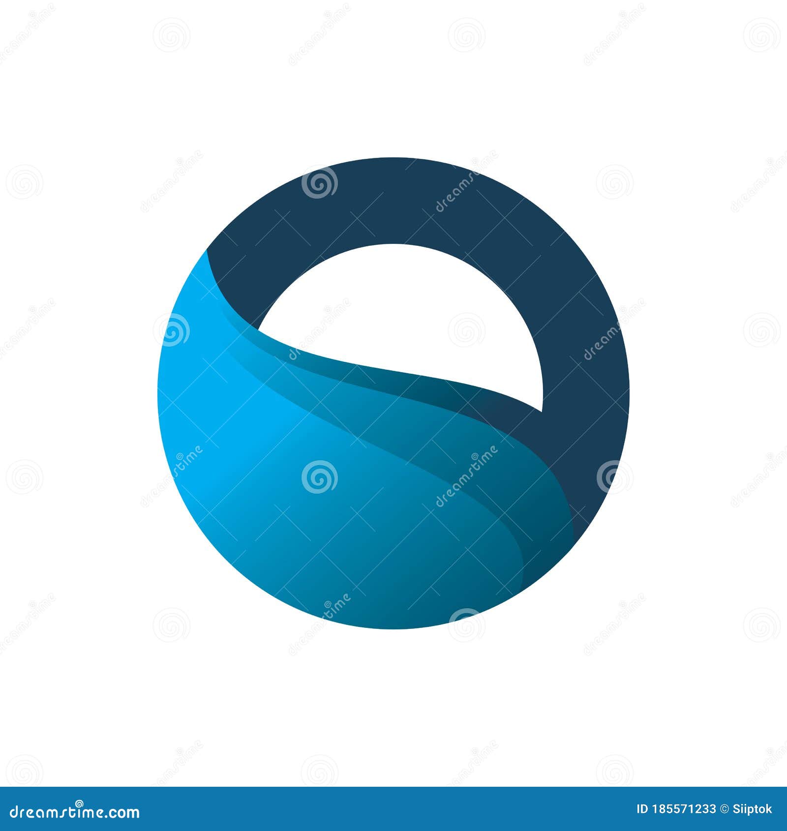 Blue Circle Wave Logo Design Stock Vector - Illustration of geometry ...
