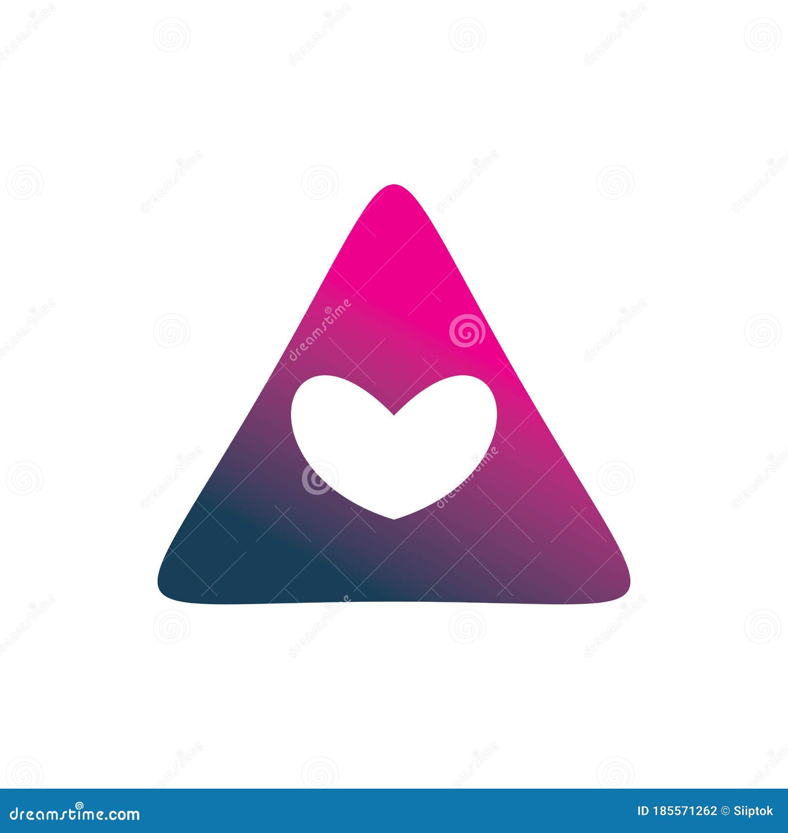 Full Color Triangle Pyramid Love Hearth Logo Design Stock Vector ...