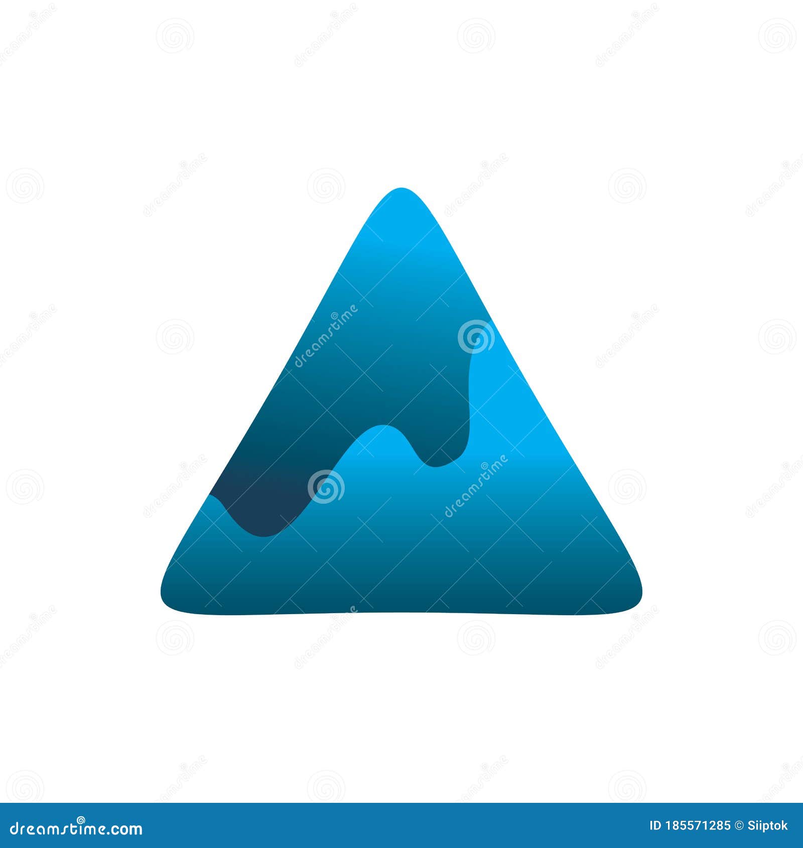 Blue Color Triangle Pyramid Wave Ocean Logo Design Stock Vector ...