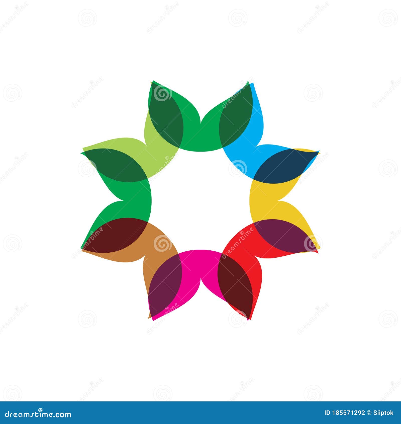Creative Ful Color Flower Group Logo Design Stock Vector - Illustration ...
