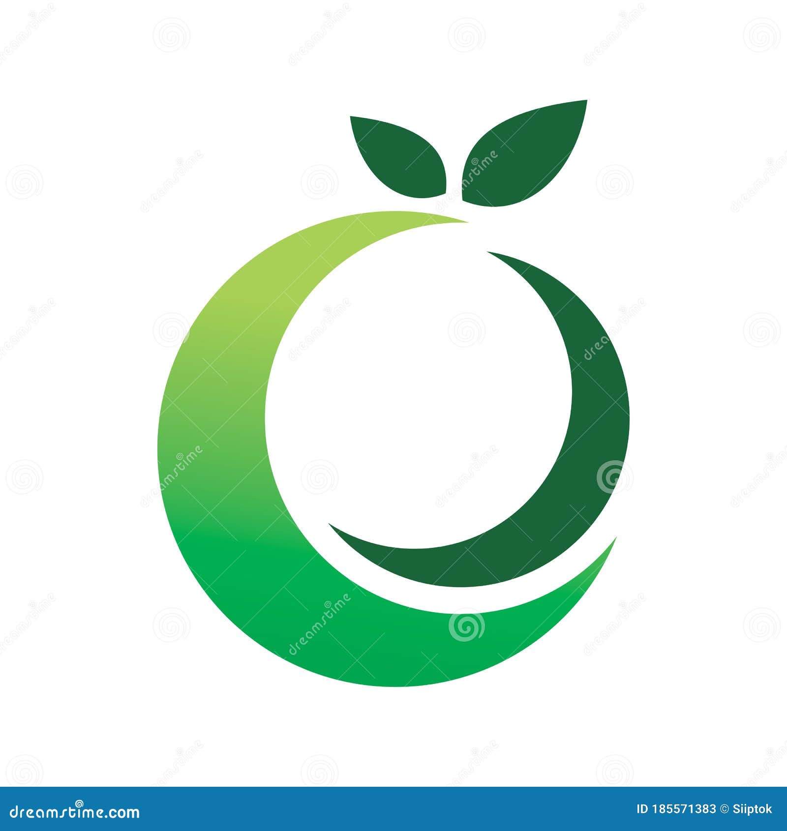 Circle Ring Green Nature Leaf Logo Design Stock Vector - Illustration ...