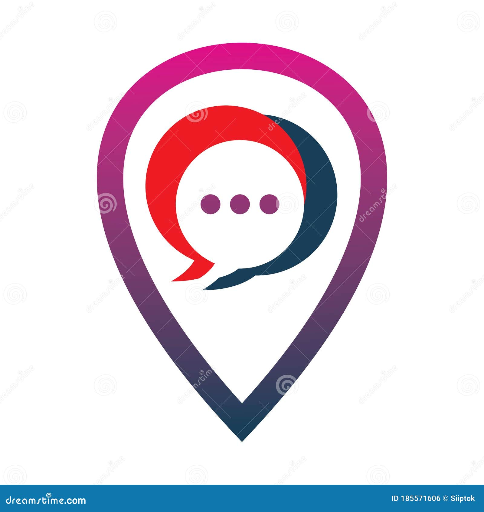 Creative Full Color Pin Map Location Chat Group Logo Design Stock ...