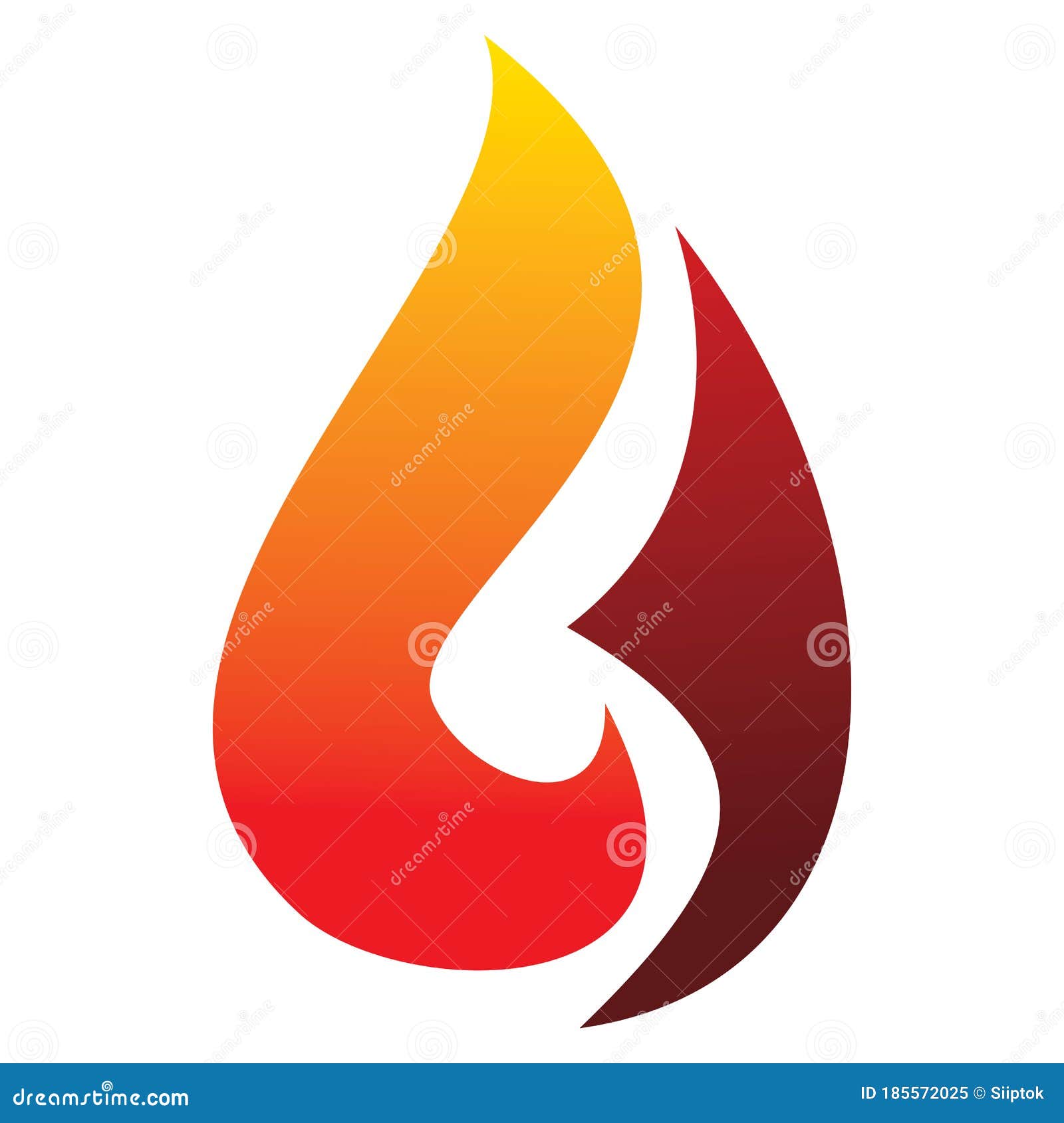 Creative Shape Art Red Full Color Fire Flame Logo Design Stock Vector ...