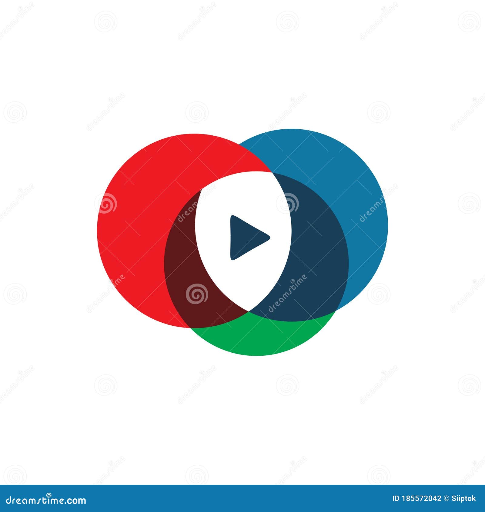 Modern Circle Play Media Creative Full Color Logo Design Stock Vector ...