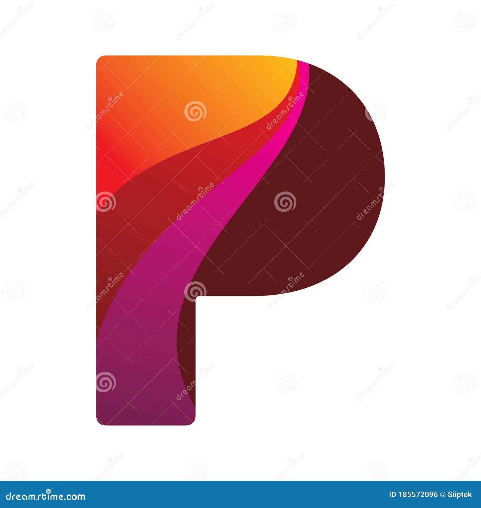Creative Full Color Letter Font P Logo Design Stock Vector ...