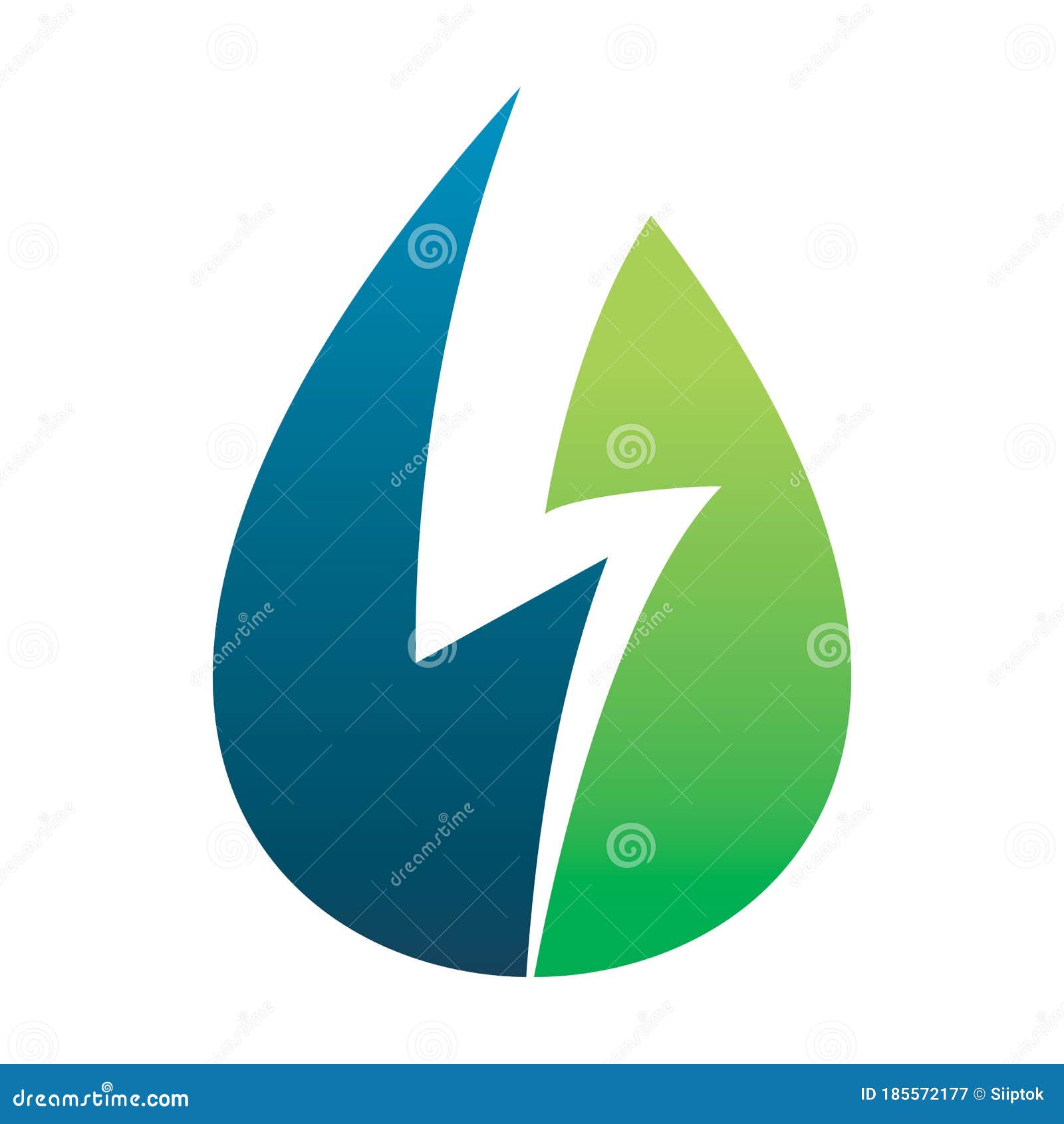 Blue Green Nature Energy Electric Leaf Logo Design Stock Vector ...