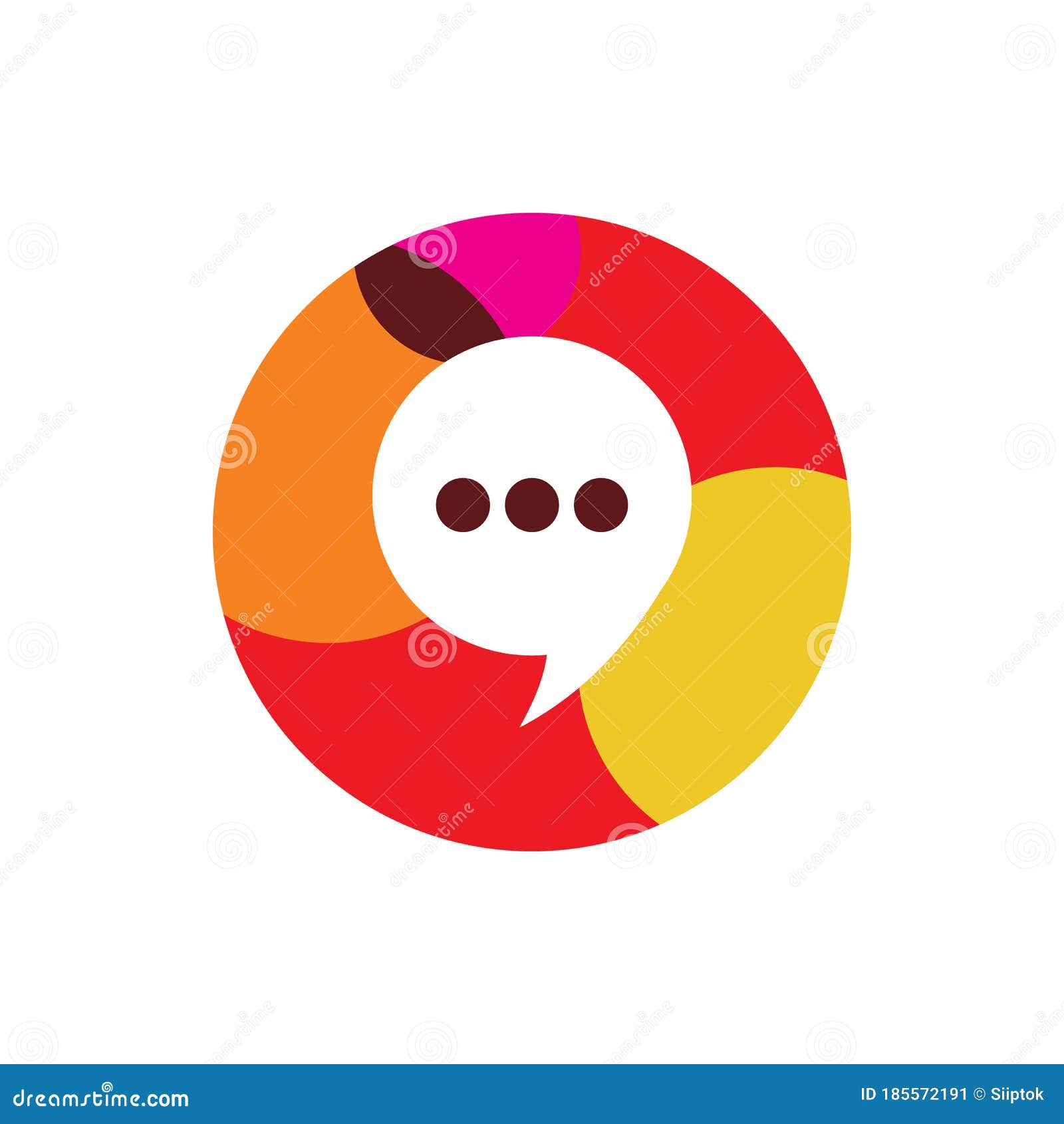Circle Chat Creative Full Color Logo Design Stock Vector - Illustration ...