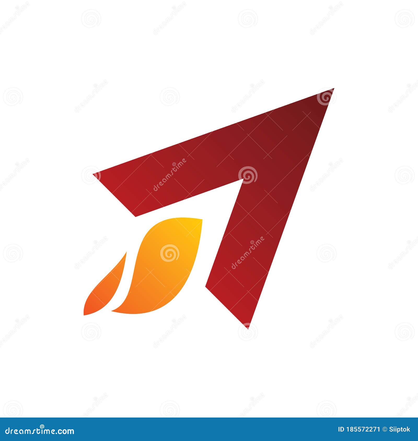 Arrow Triangle Rocket Fire Flame Logo Design Stock Vector ...