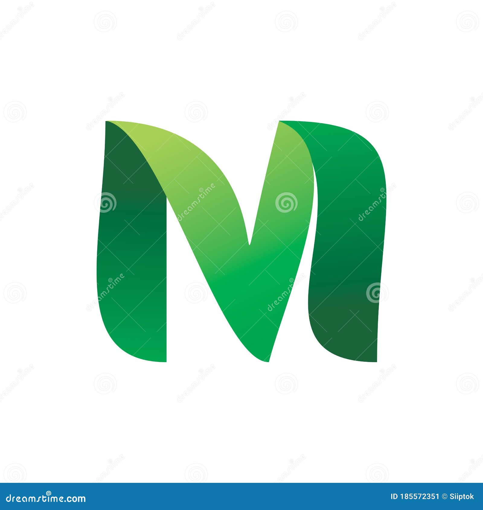 Green Nature Leaf Letter Font M Logo Design Stock Vector - Illustration ...