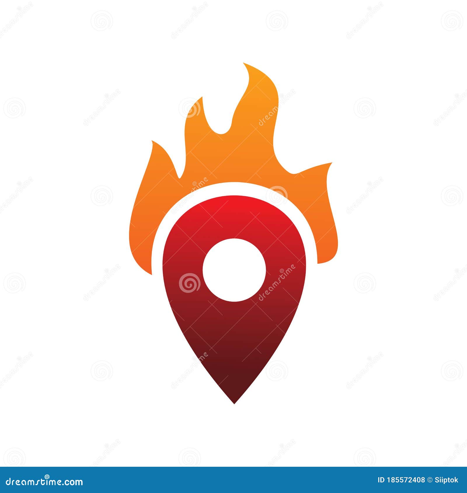 Red Color Fire Flame Pin Map Location Logo Design Stock Vector ...