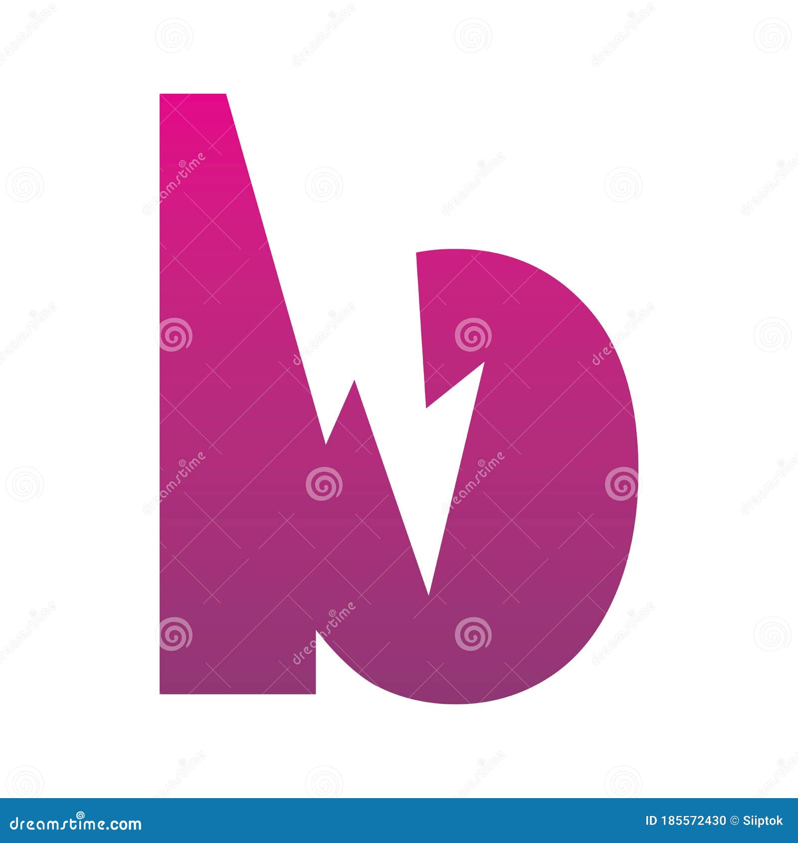 Pink Color Letter B Lightning Energy Power Logo Design Stock Vector ...