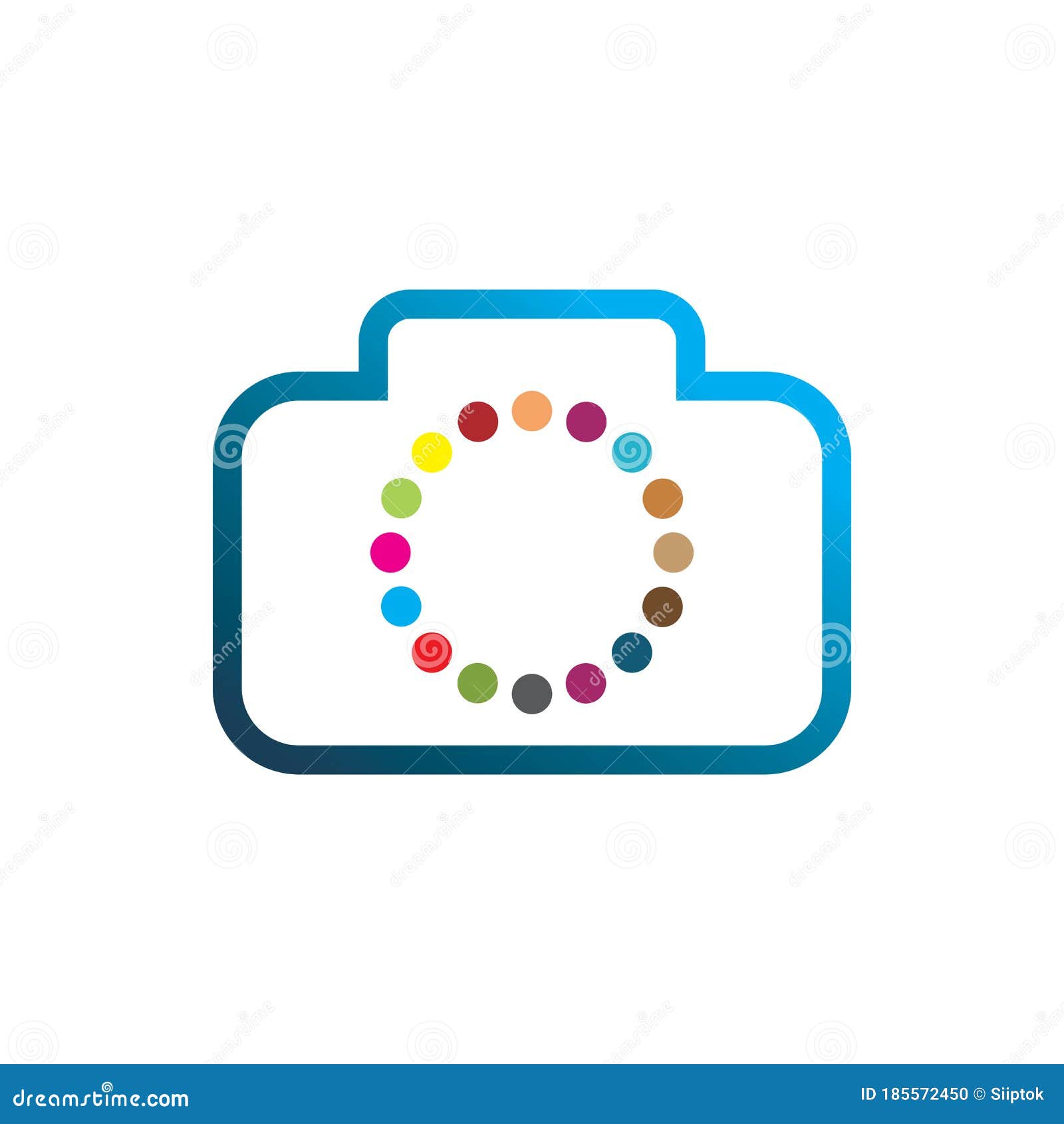 Creative Full Color Camera Line Logo Design Stock Vector - Illustration ...