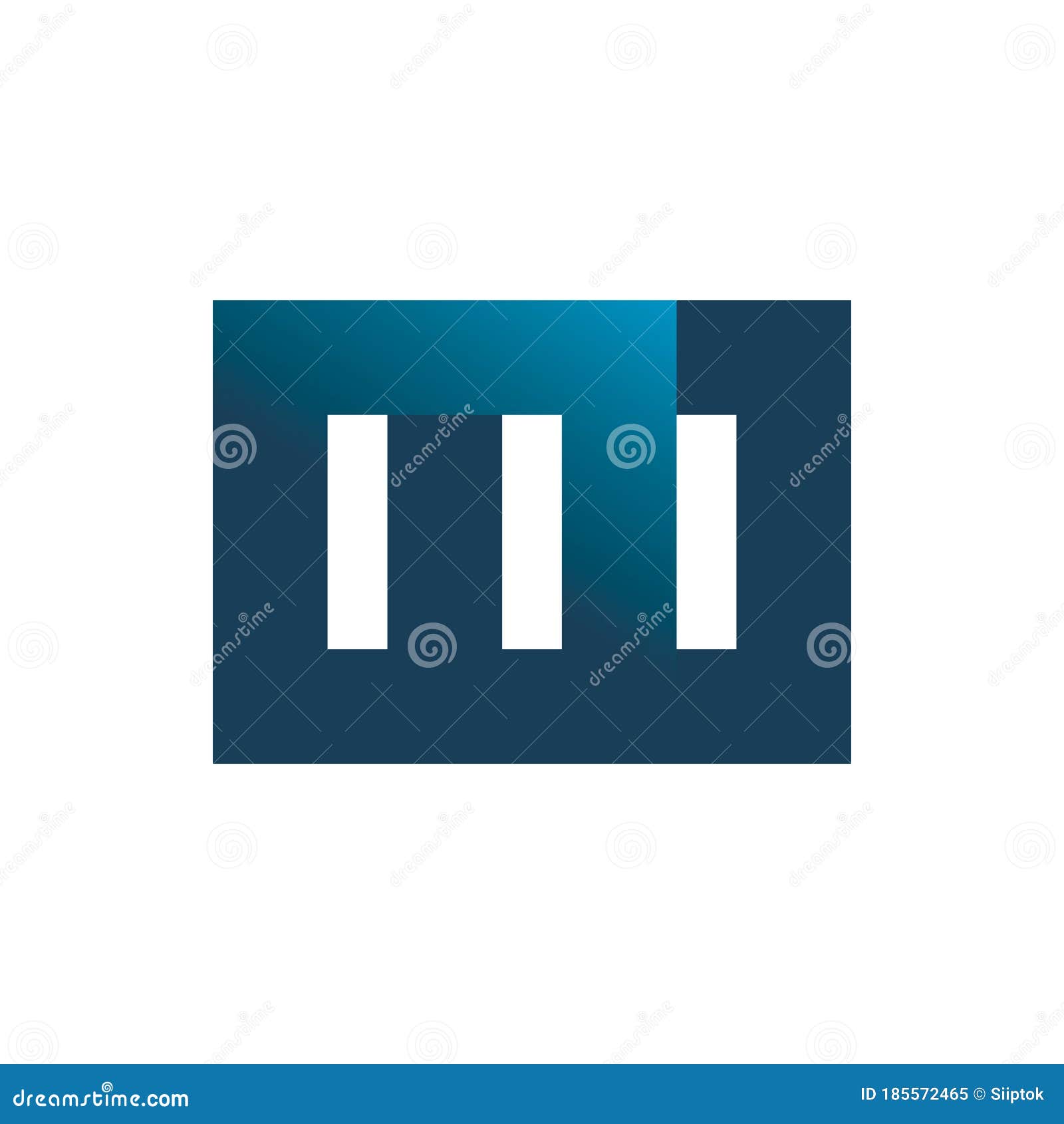 Blue Color Square Line Letter Font M Logo Design Stock Vector ...
