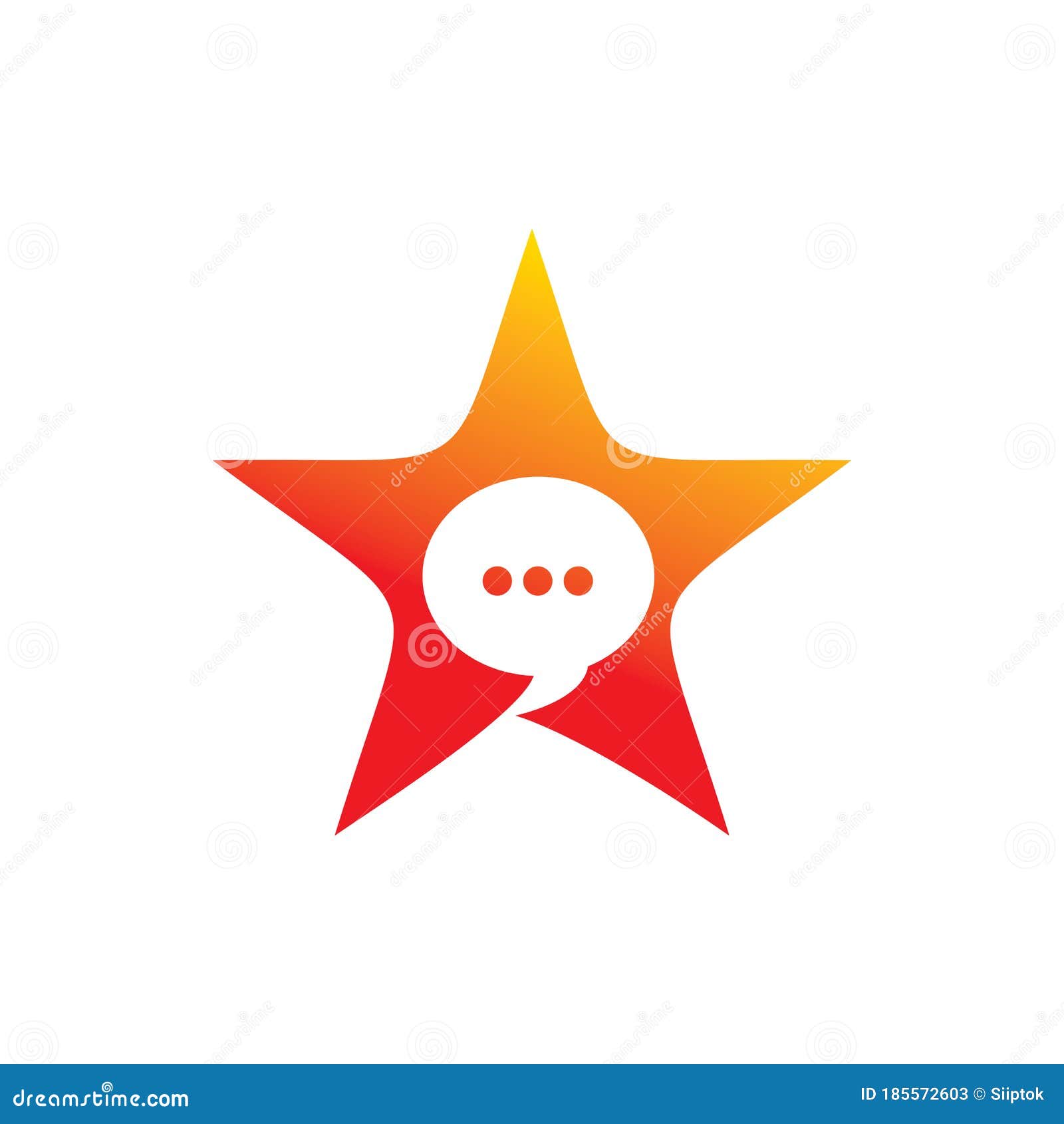 Creative Full Color Star Chat Logo Design Stock Vector - Illustration ...