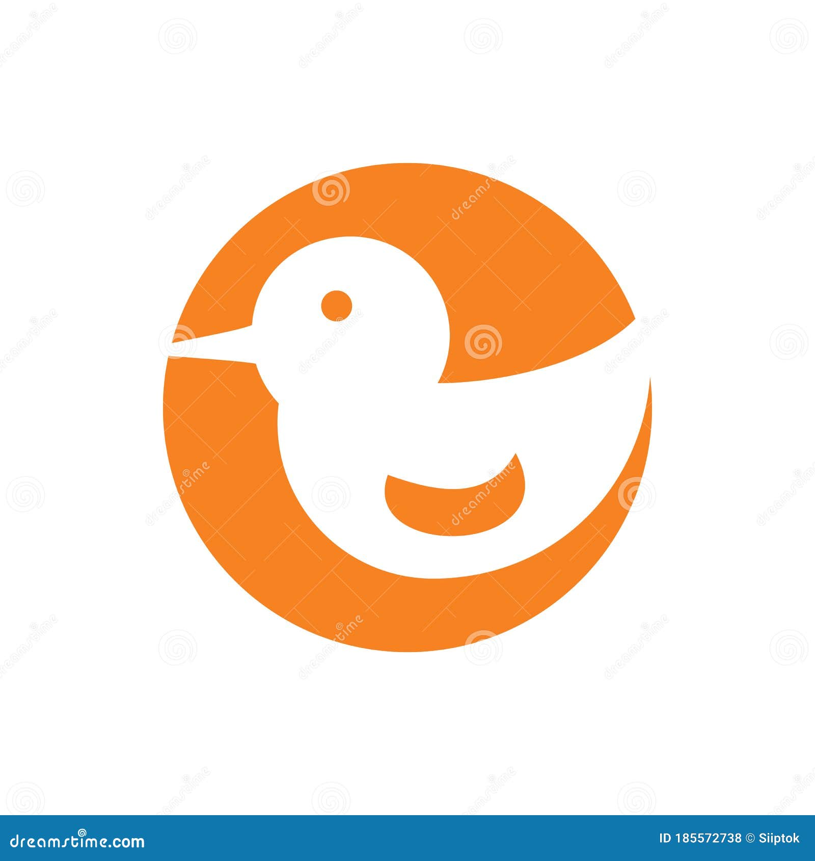Orange Circle Bird Duck Logo Design Stock Vector - Illustration of ...