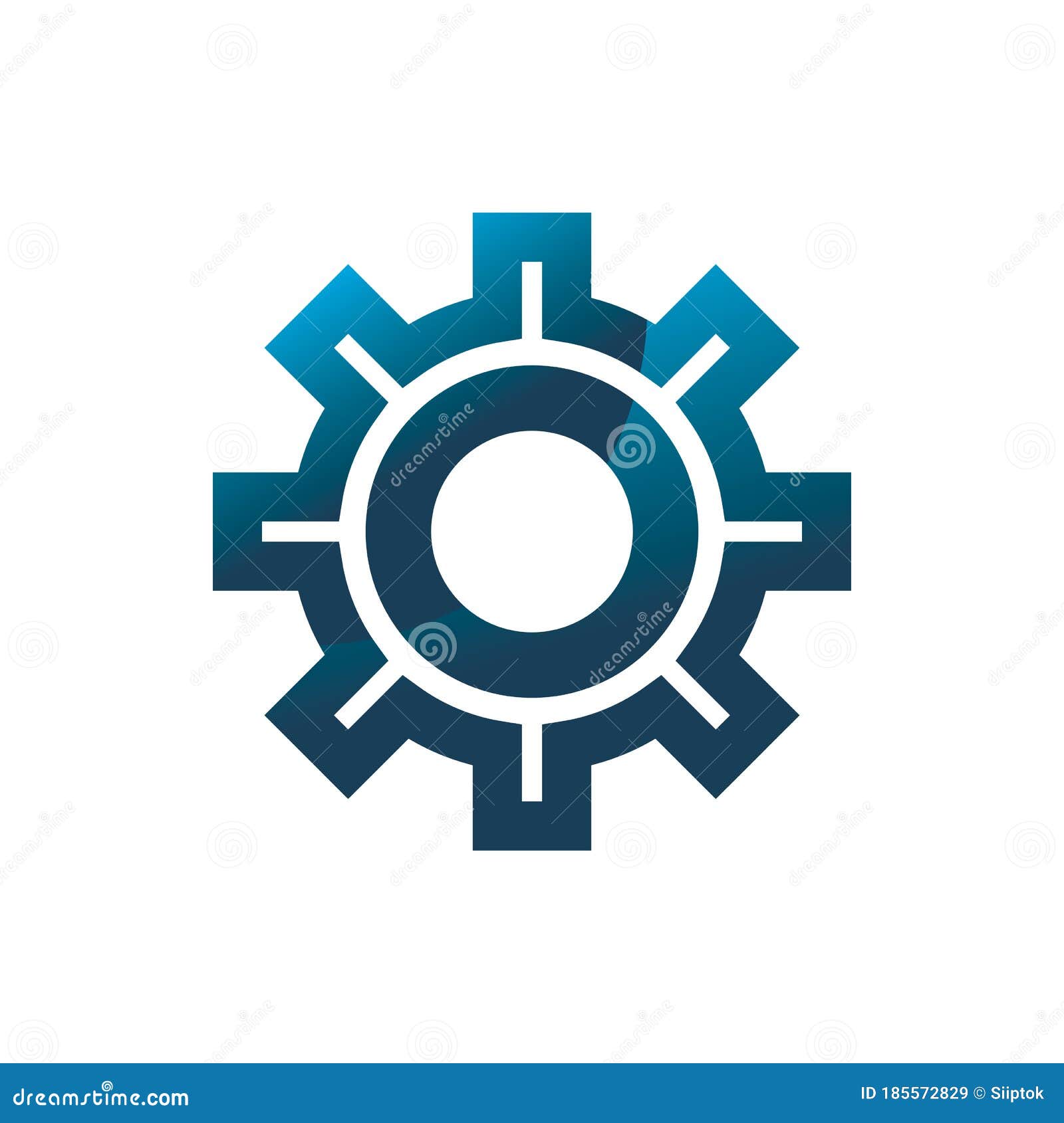 Circle Blue Gear Logo Design Stock Vector - Illustration of modern ...