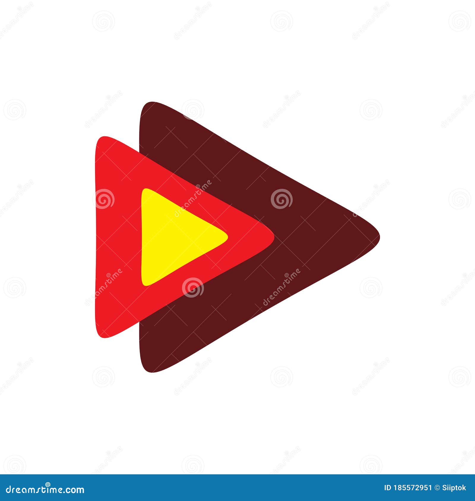 Red Full Color Triangle Group Play Media Logo Design Stock Vector ...