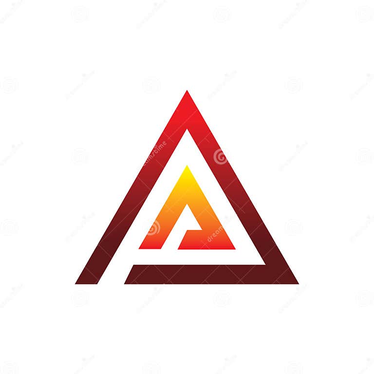 Red Triangle Pyramid Color Line Logo Design Stock Vector - Illustration ...
