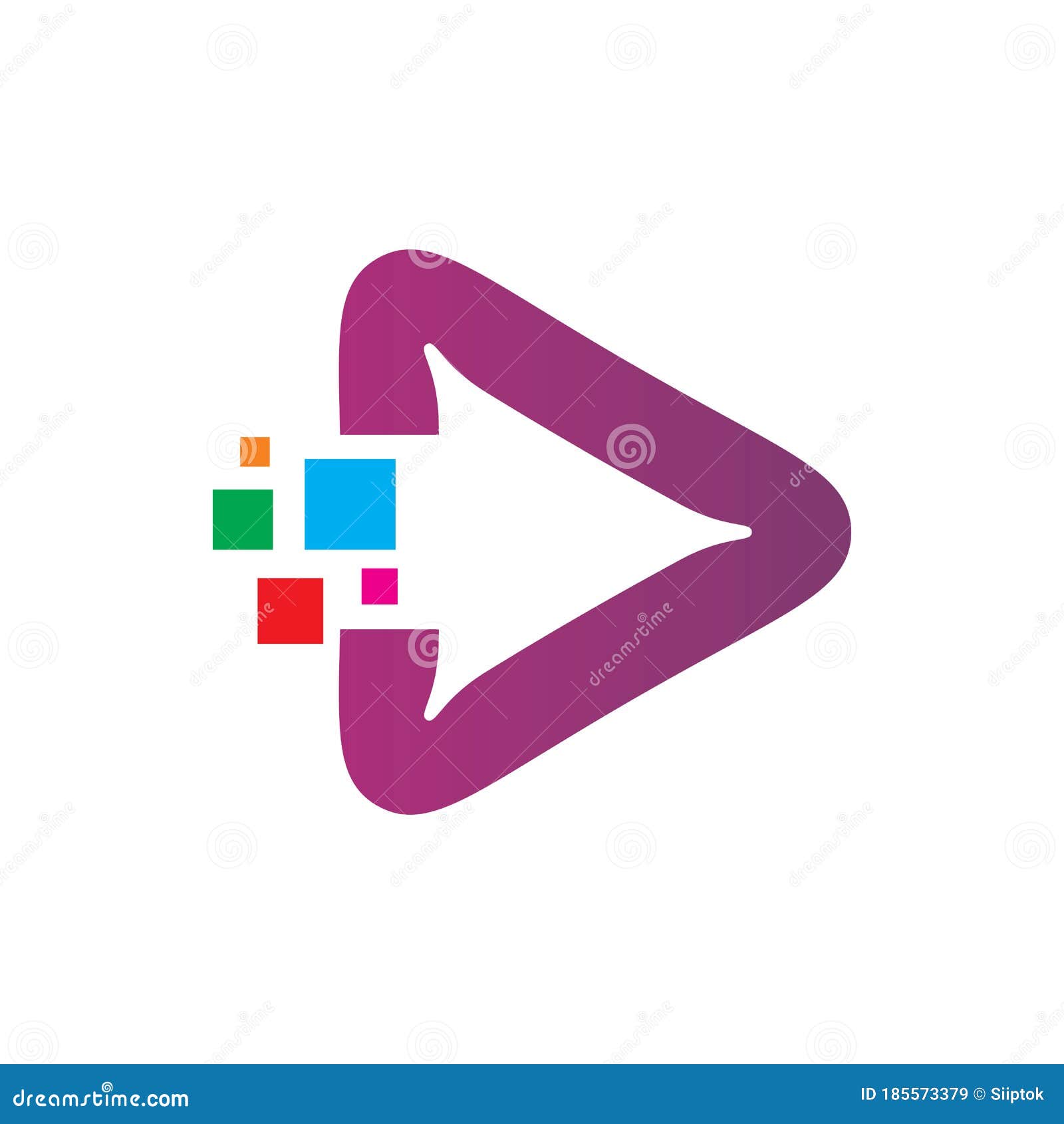 Triangle Play Media Digital Pixel Logo Design Stock Vector ...