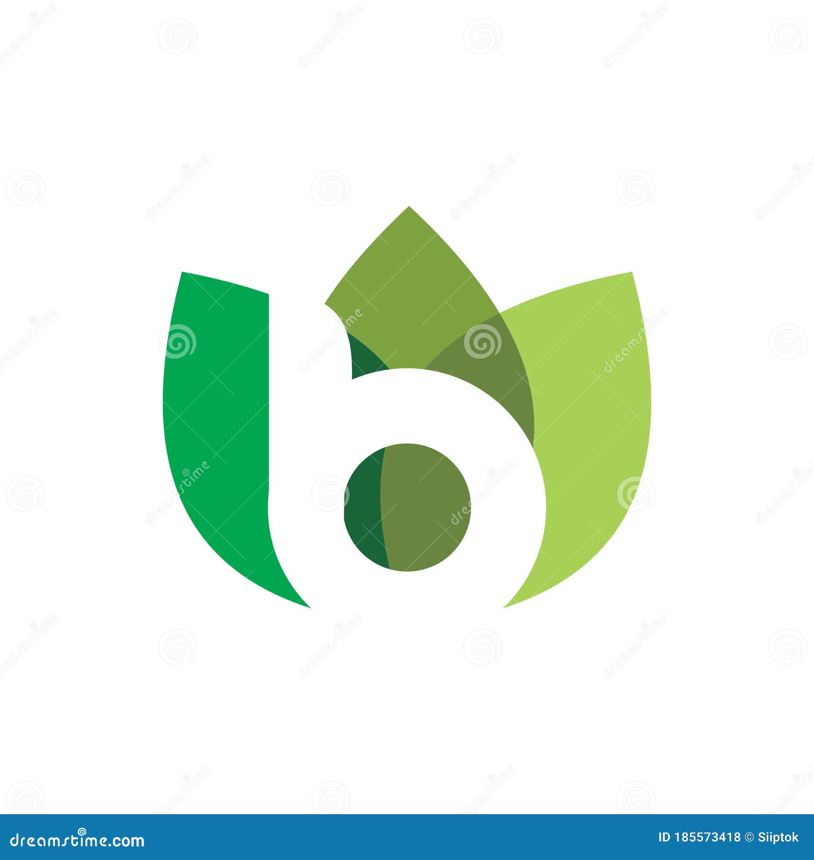 Font Letter B Logo Designgreen Nature Lotus Leaf Stock Vector ...