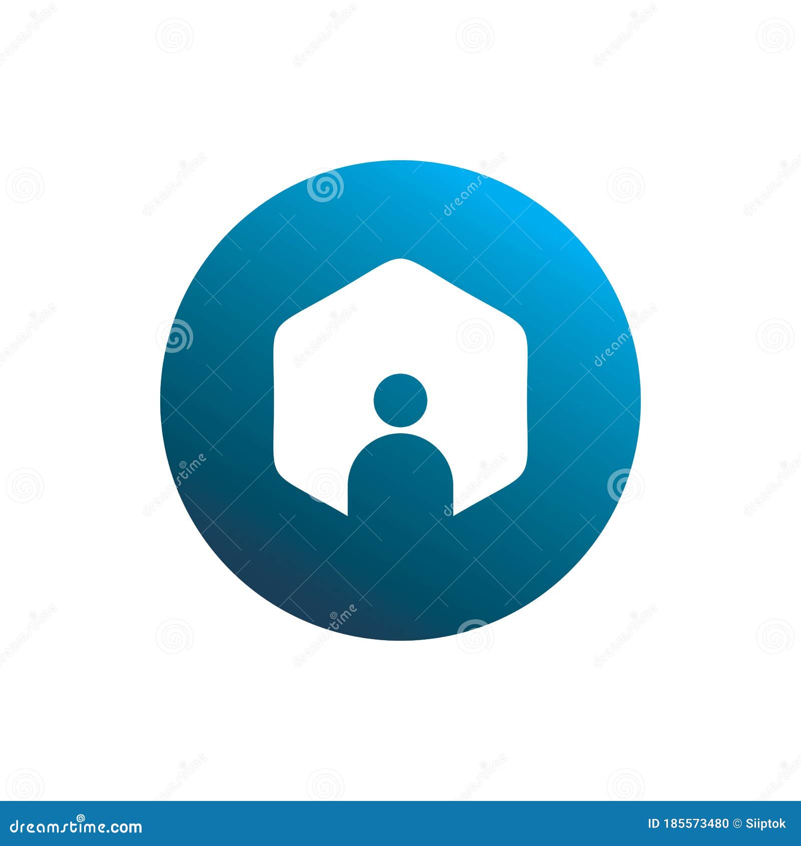Blue Circle Hexagon People Profile Logo Design Stock Vector ...