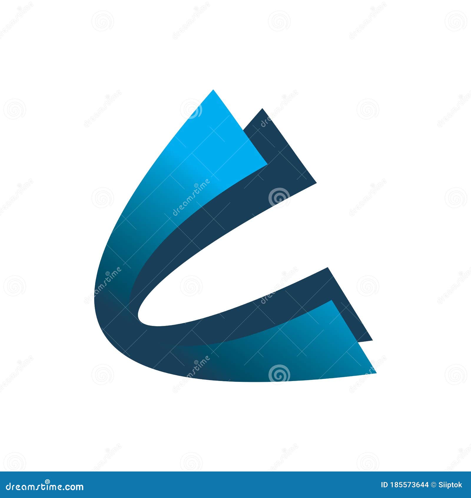 Blue Color Font Letter C Logo Design Stock Vector - Illustration of ...