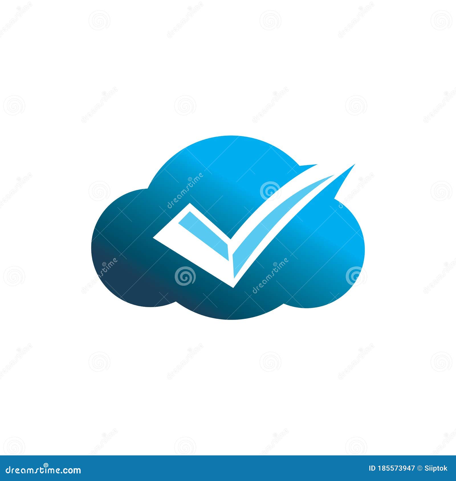 Blue Color Cloud Check Correct True Logo Design Stock Vector ...