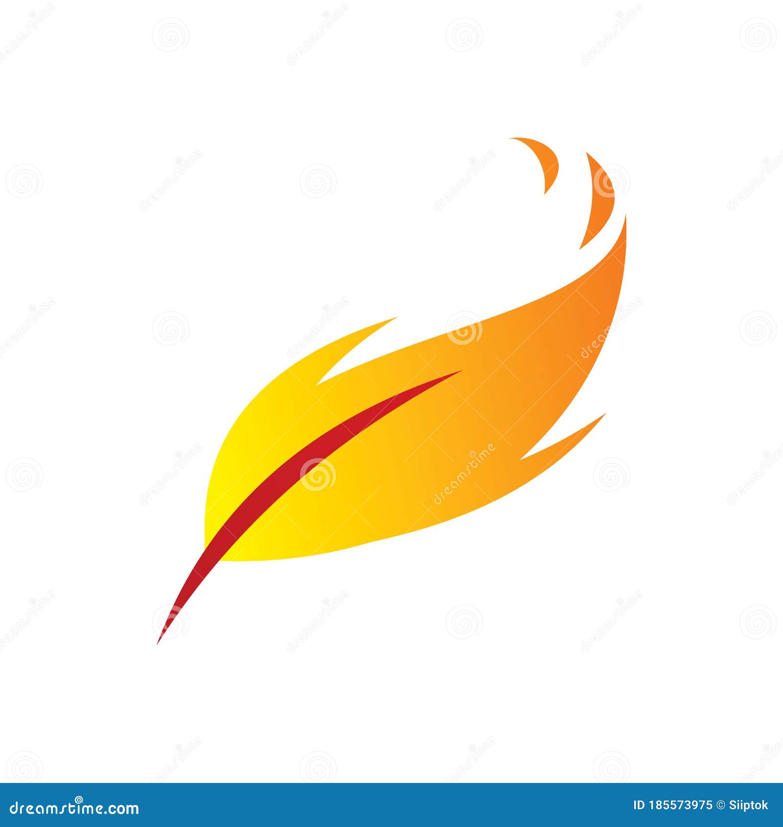 Full Color Feather Fire Flame Logo Design Stock Vector - Illustration ...