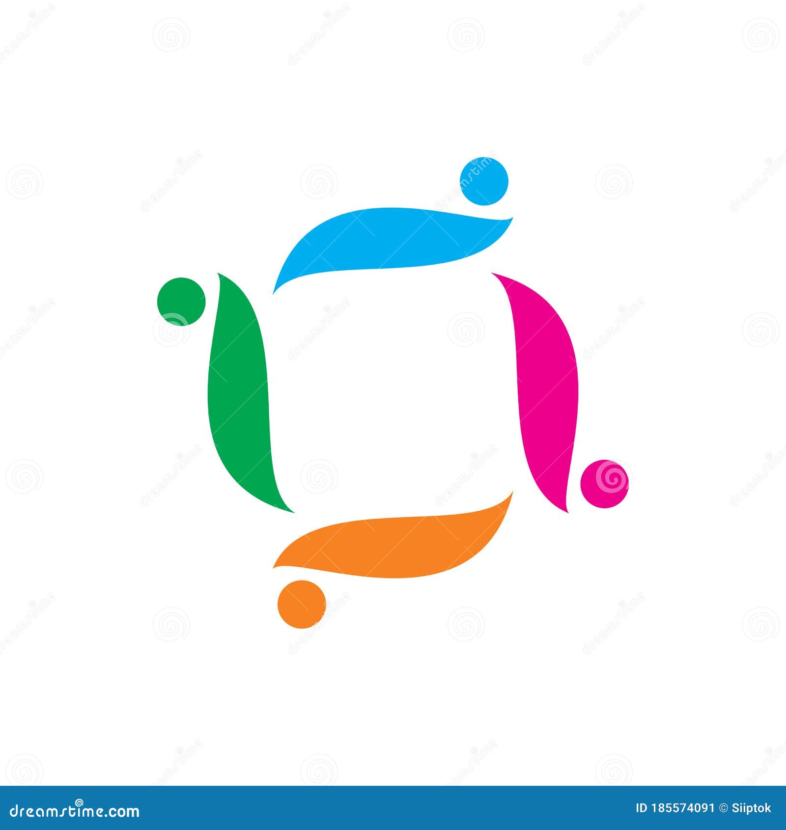 Creative Full Color Group Team People Square Art Logo Design Stock ...
