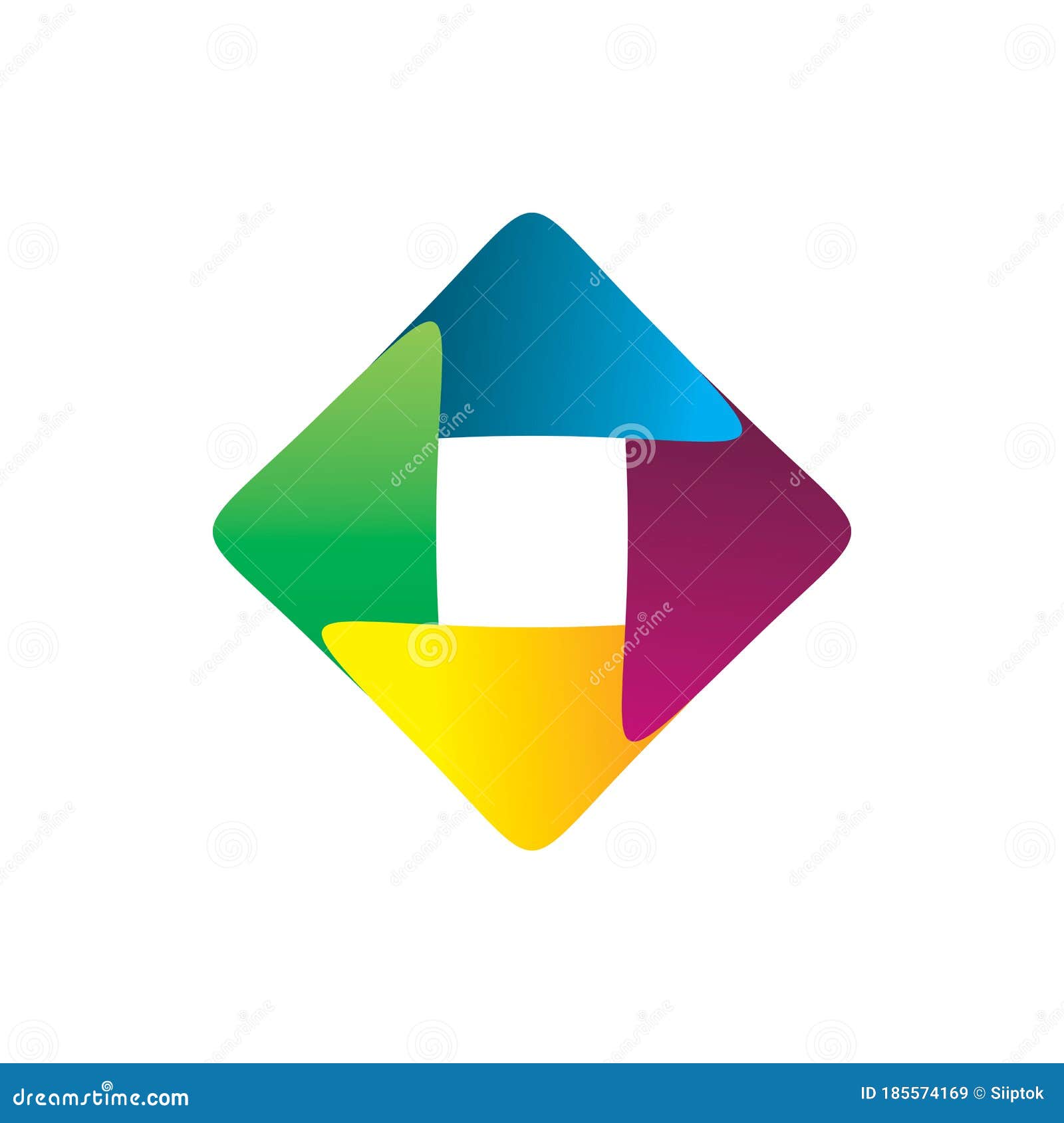 Creative Full Color Diamond Triangle Arrow Logo Design Stock Vector ...