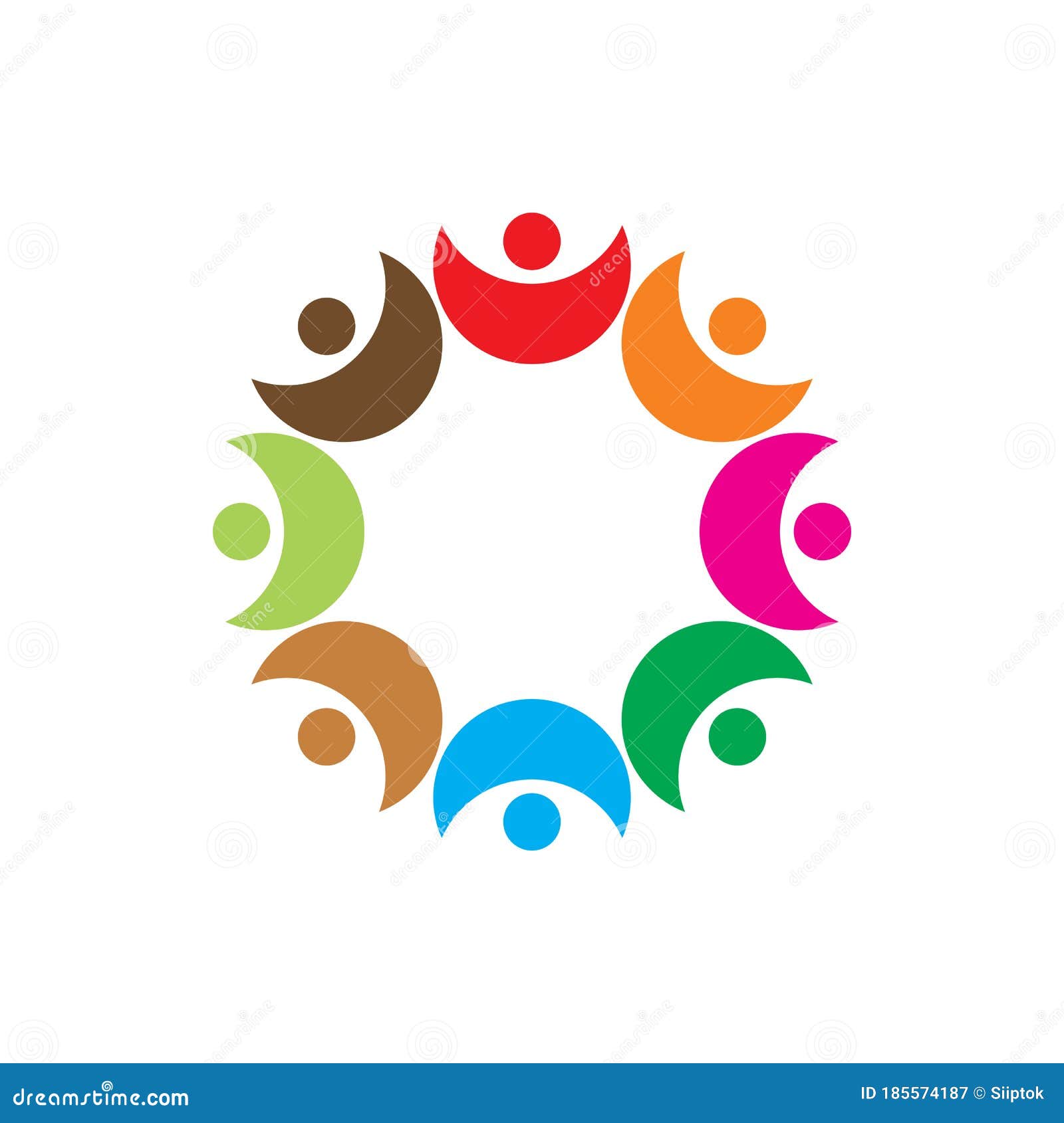 Circle Creative Full Color People Group Team Logo Design Stock Vector ...