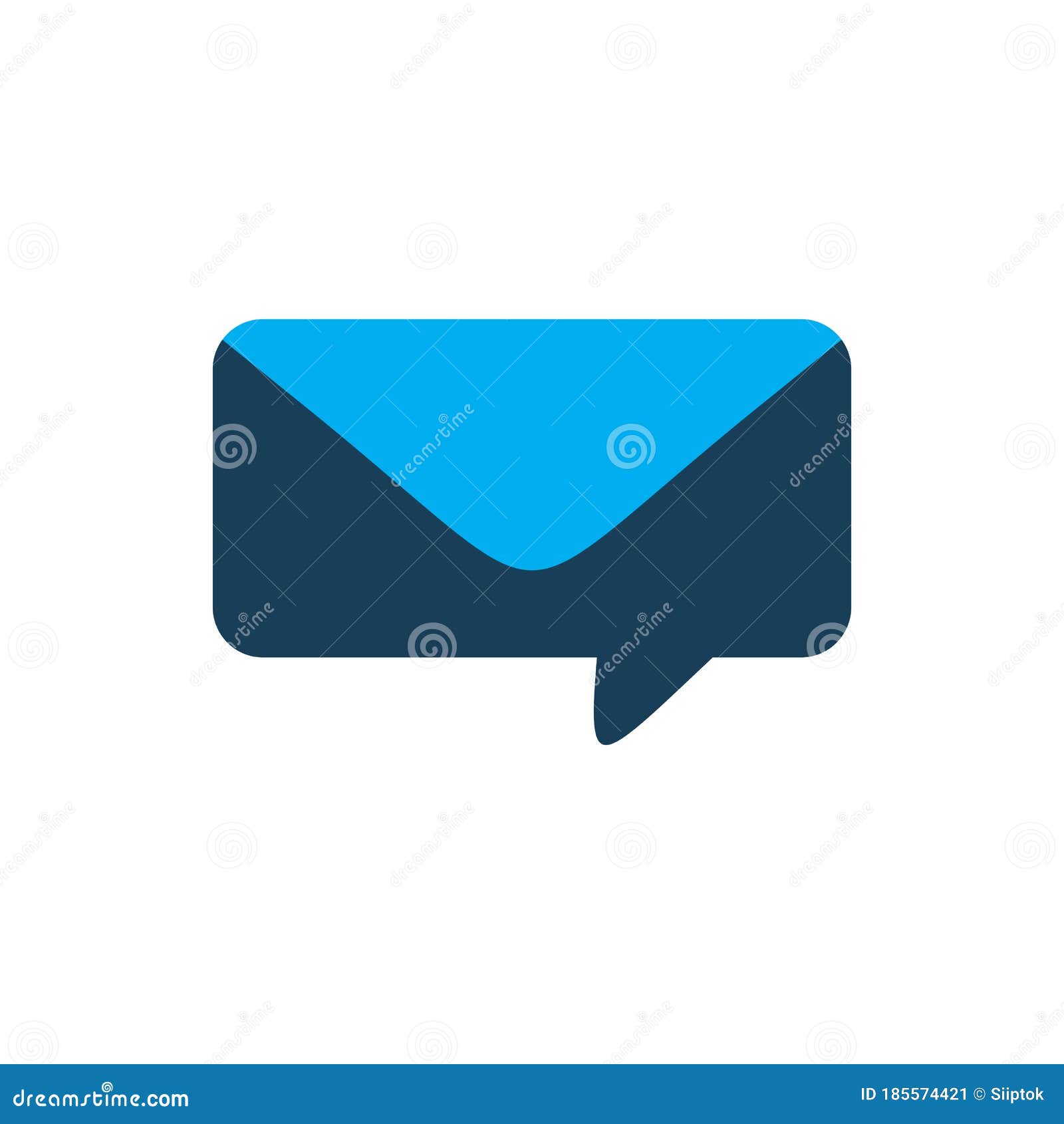 Blue Color Mail Chat Logo Design Stock Vector - Illustration of modern ...