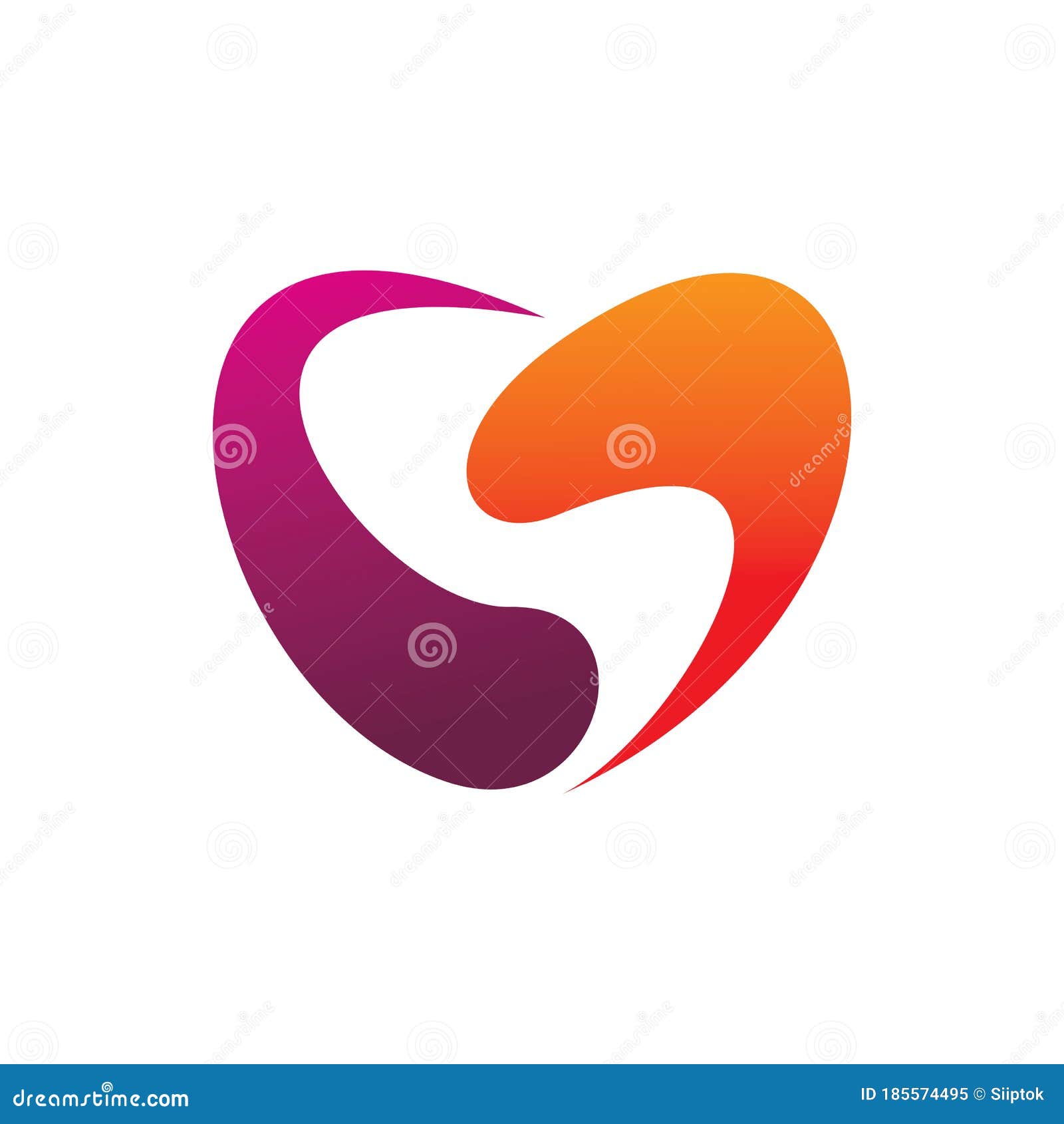 Creative Full Color Balance Shape Love Hearth Logo Design Stock Vector ...