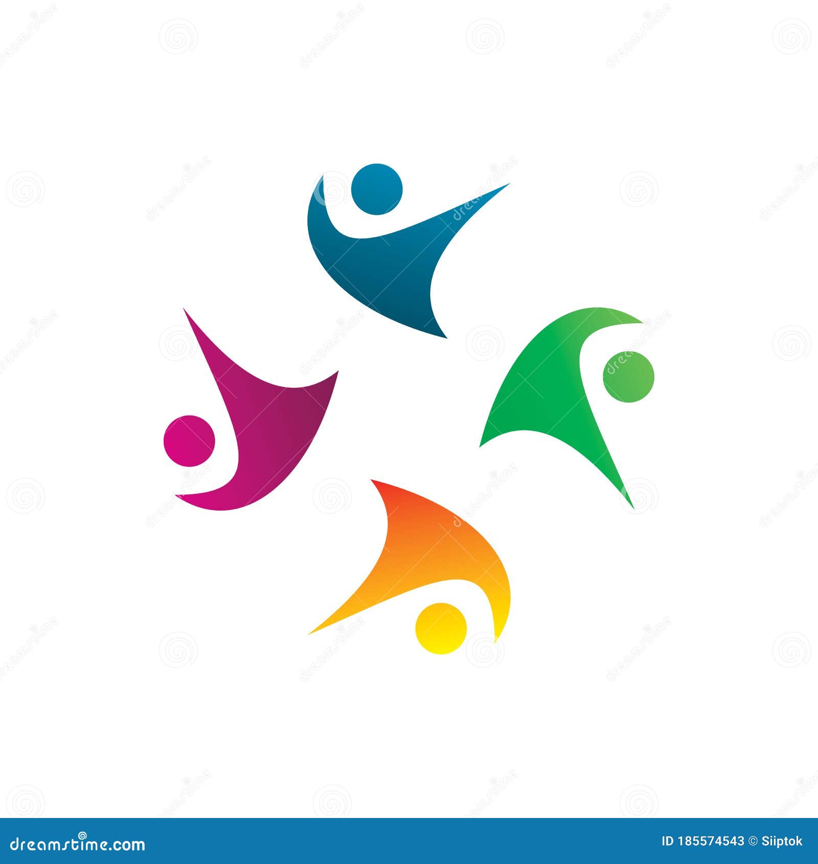 Creative Full Color People Group Team Logo Design Stock Vector ...
