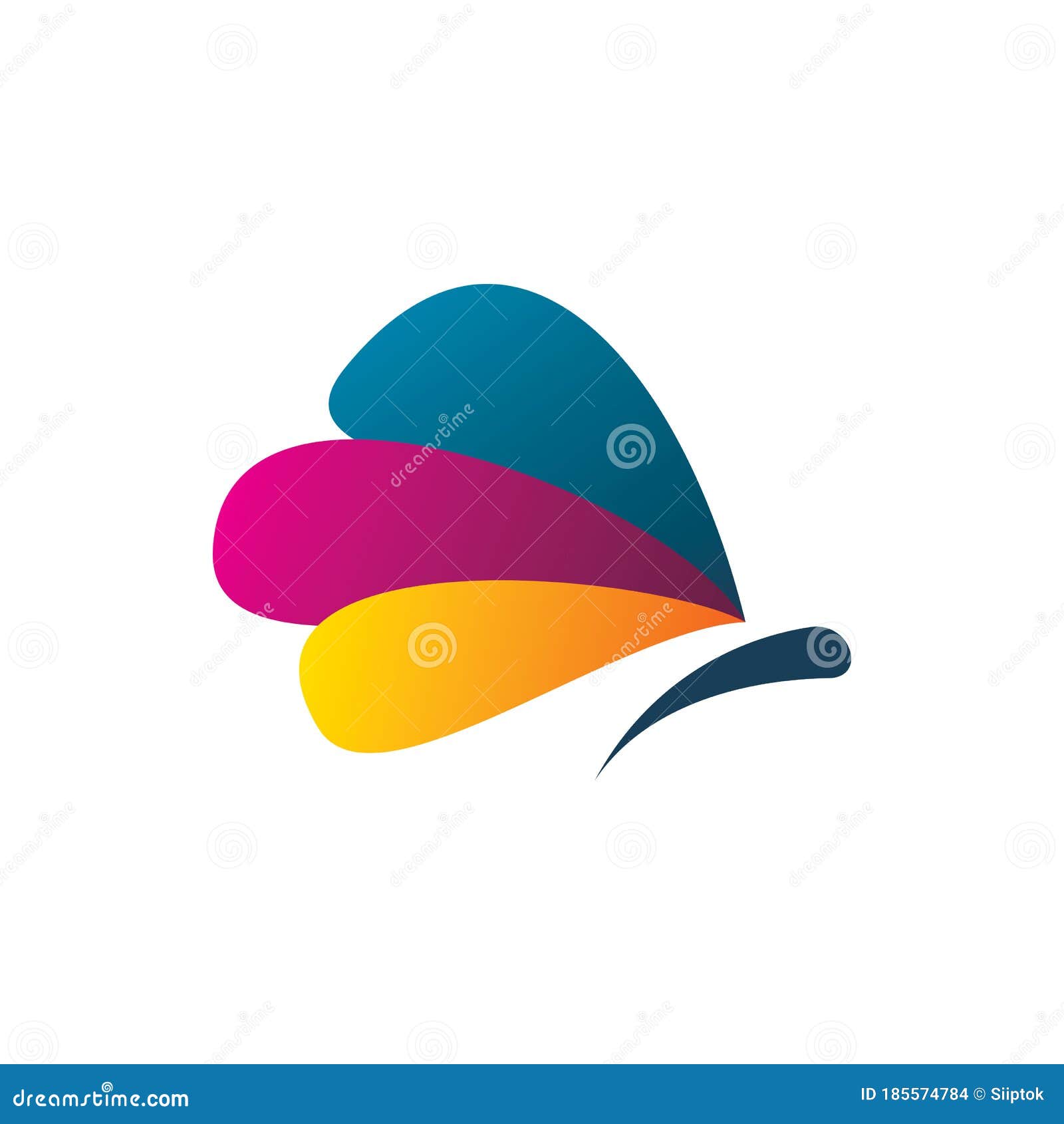 Creative Full Color Butterfly Logo Design Stock Vector - Illustration ...