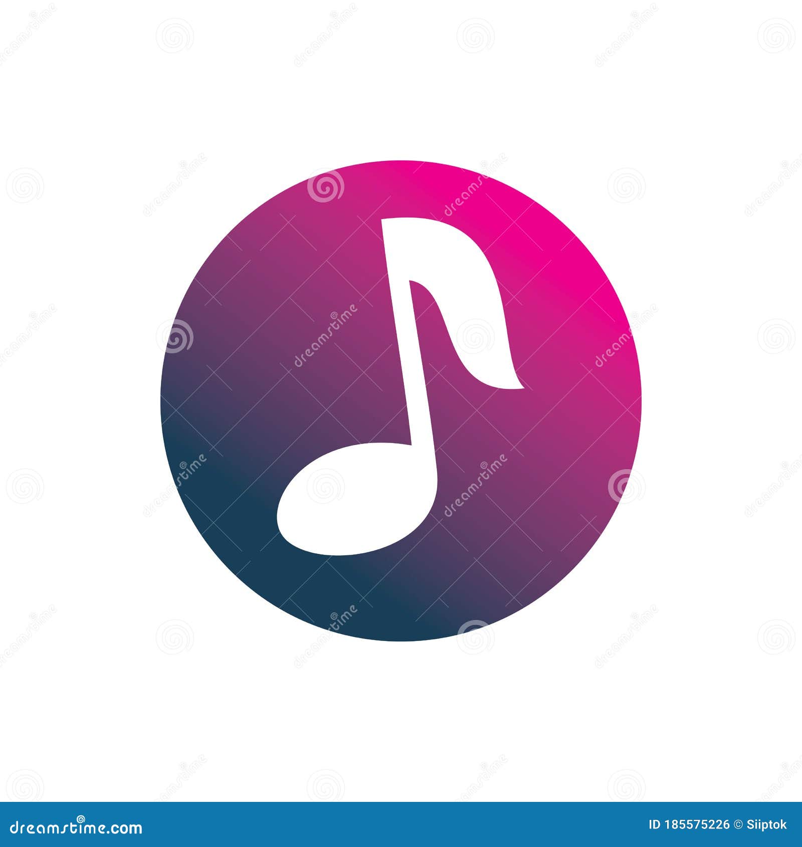 Circle Creative Full Color Music Note Song Logo Design Stock Vector ...