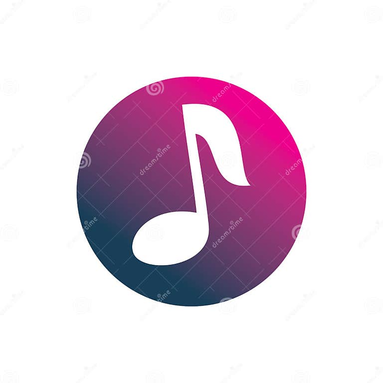 Circle Creative Full Color Music Note Song Logo Design Stock Vector ...