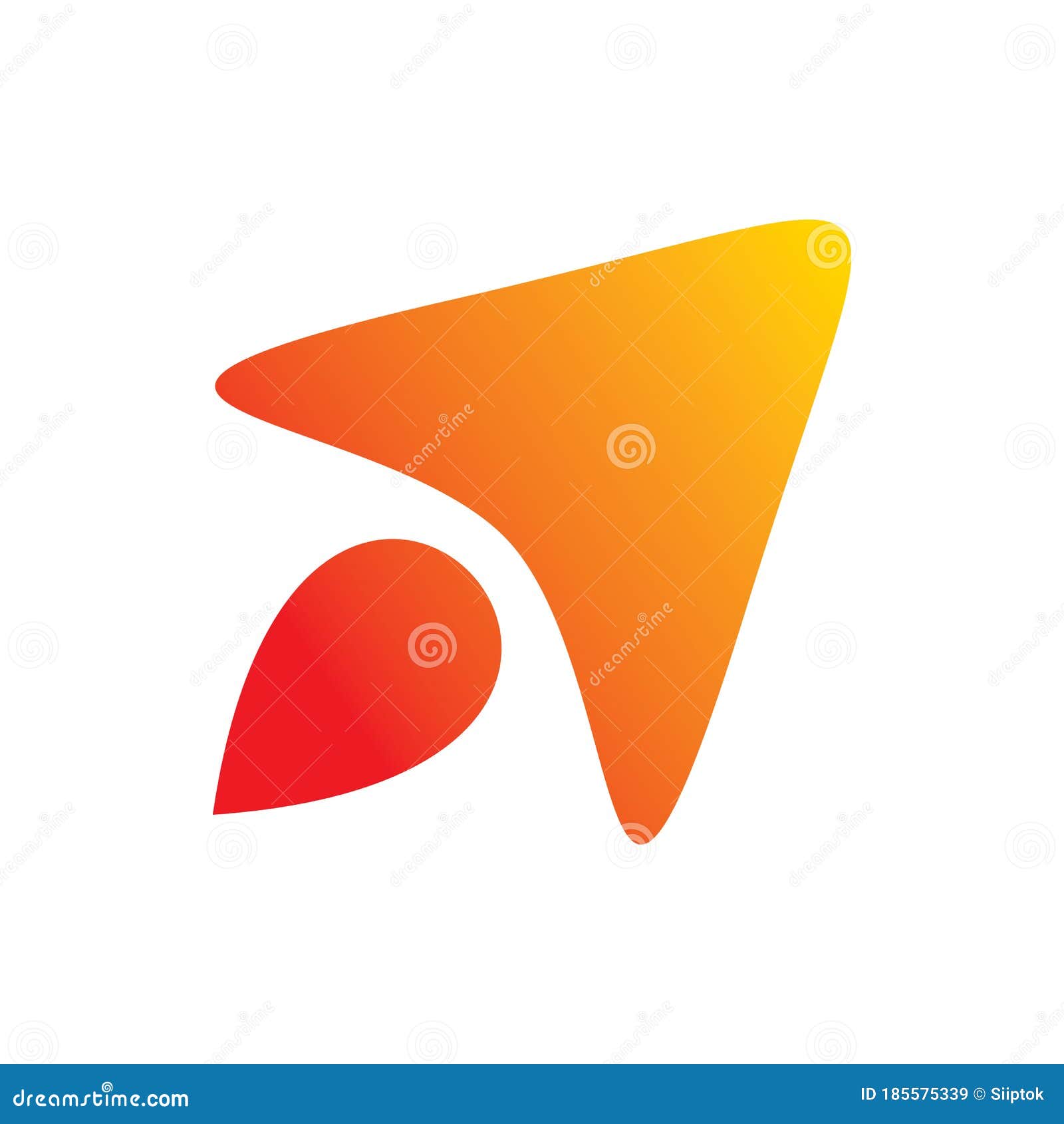 Creative Full Color Triangle Arrow Rocket Flame Logo Design Stock ...