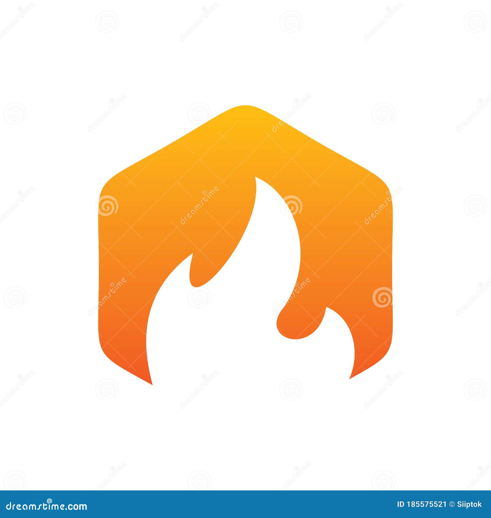 Hexagon Fire Flame Logo Design Stock Vector - Illustration of community ...