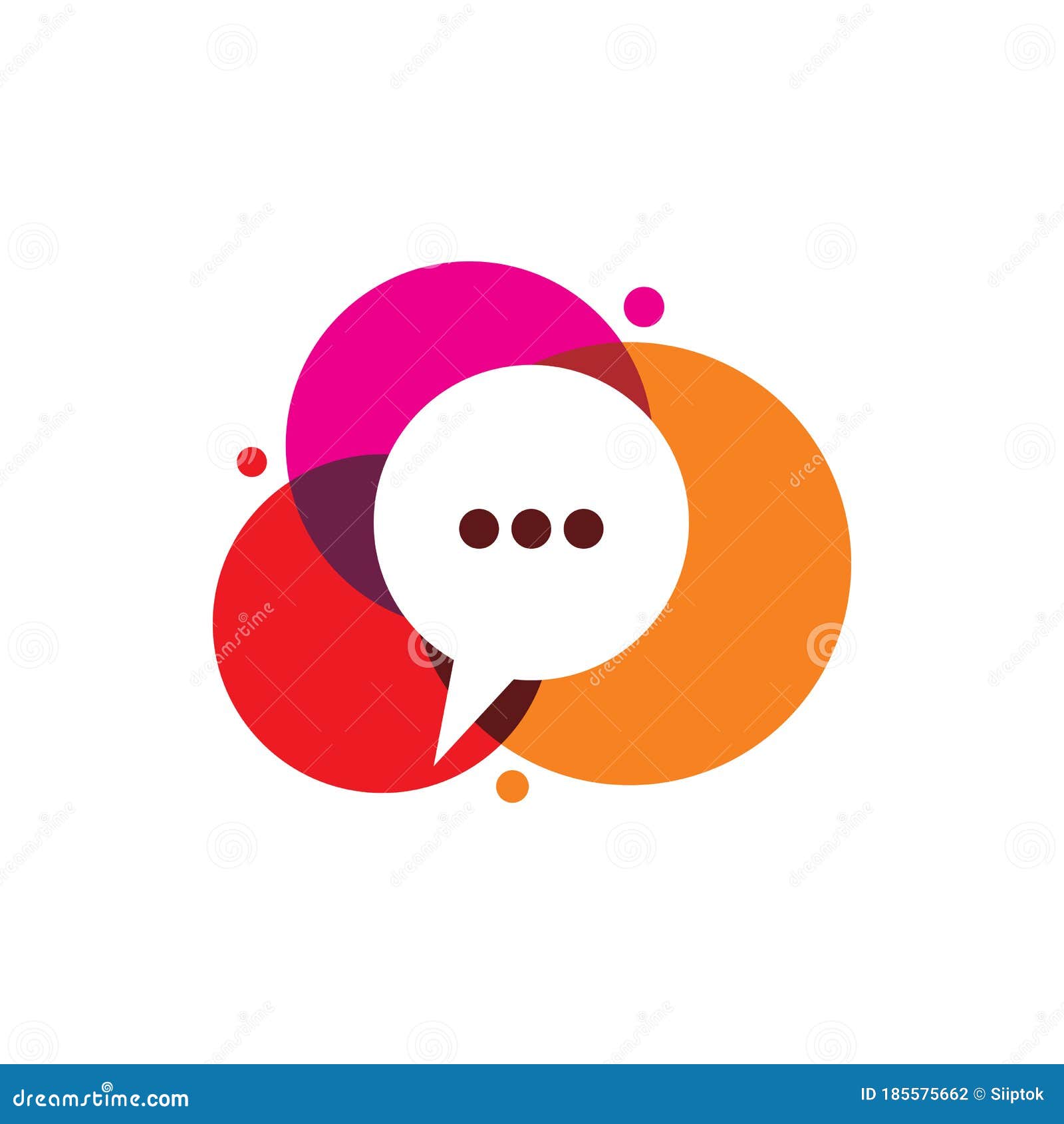 Creative Full Color Circle Chat Logo Design Stock Vector - Illustration ...