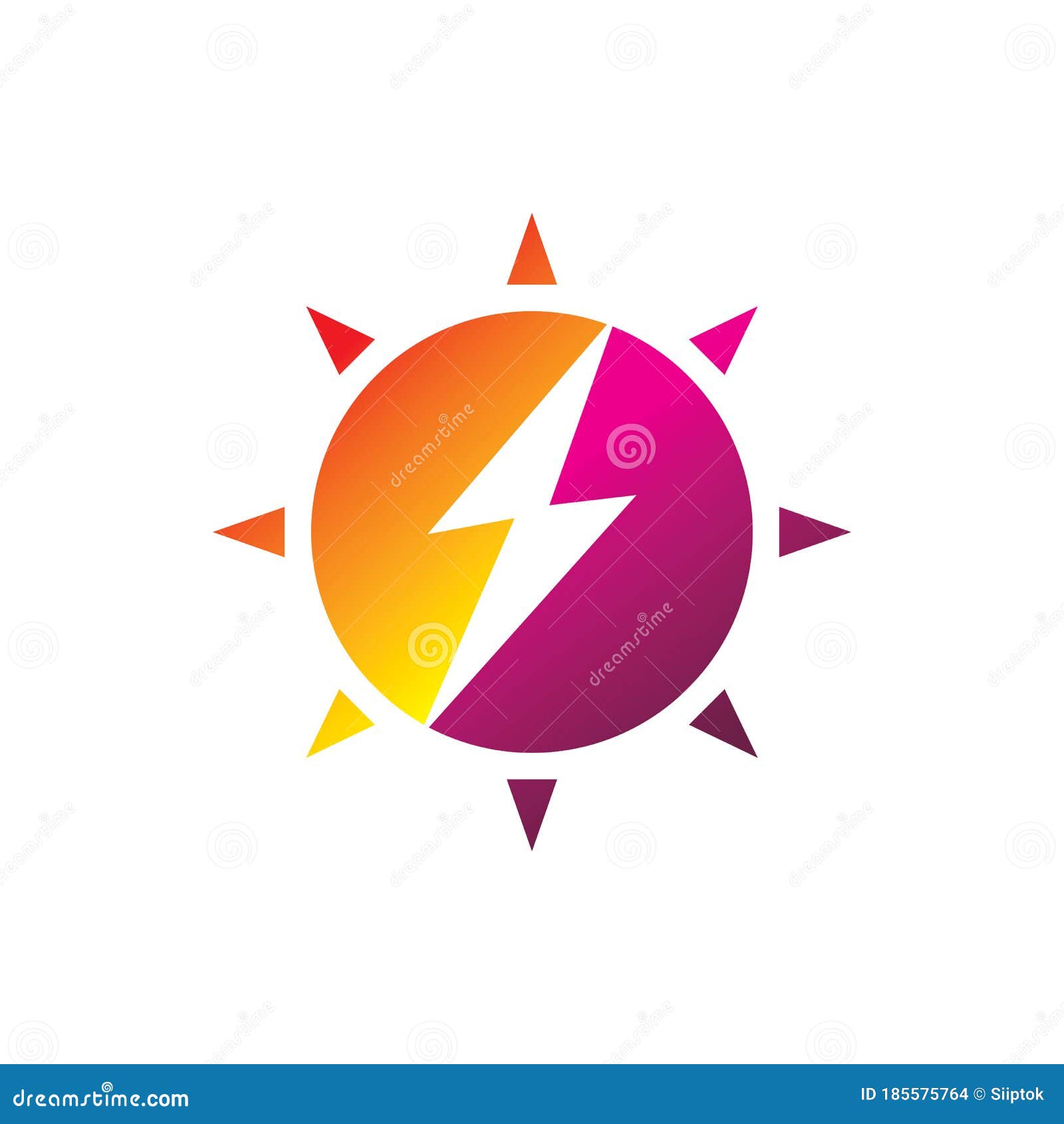 Creative Young Full Color Circle Sun Logo Design Stock Vector ...