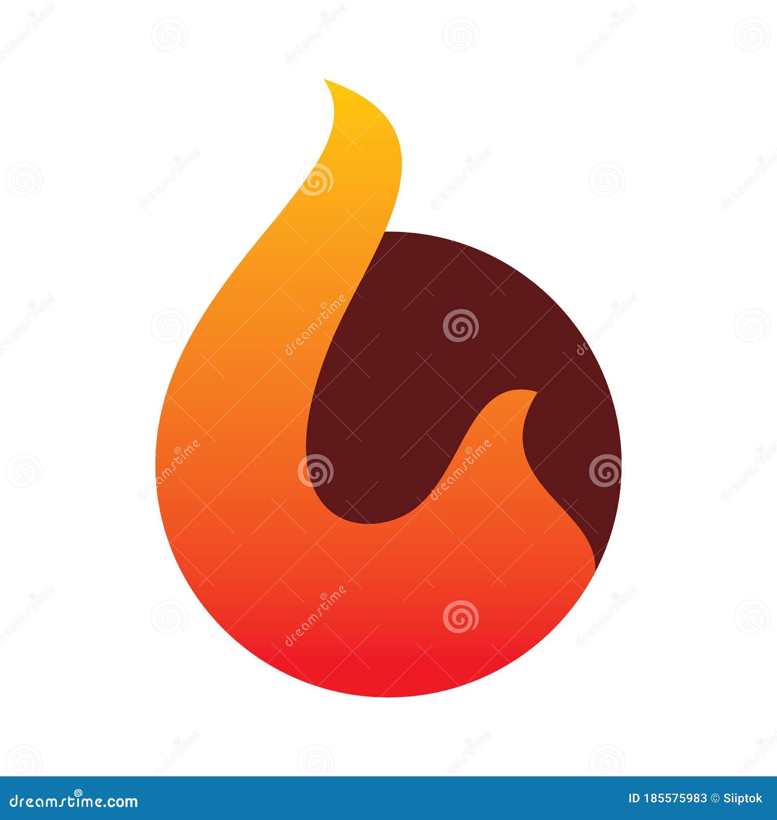 Fire Ball Flame Motion Full Color Logo Design Stock Vector ...