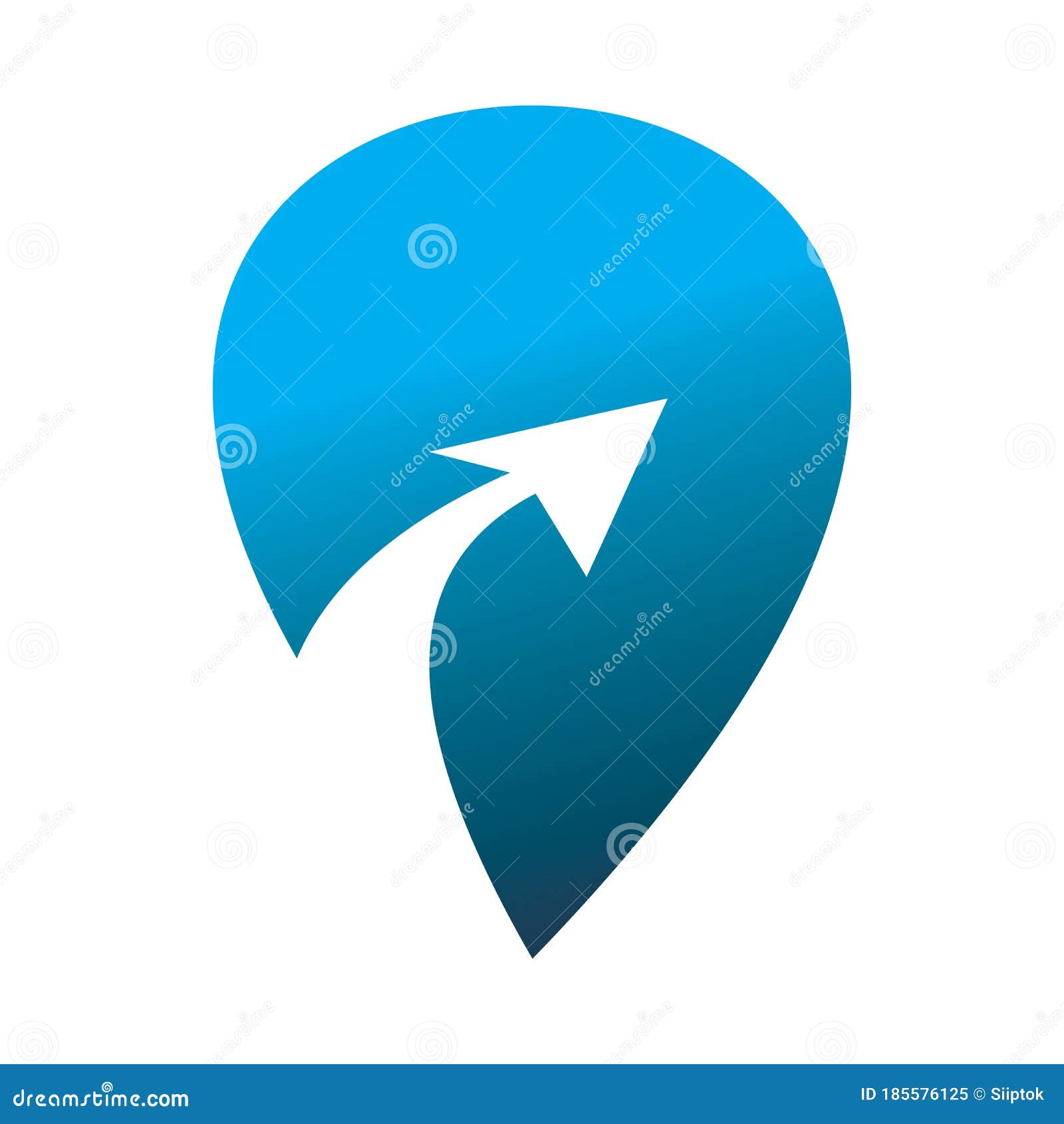 Blue Pin Map Location Arrow Plane Motion Logo Design Stock Vector ...
