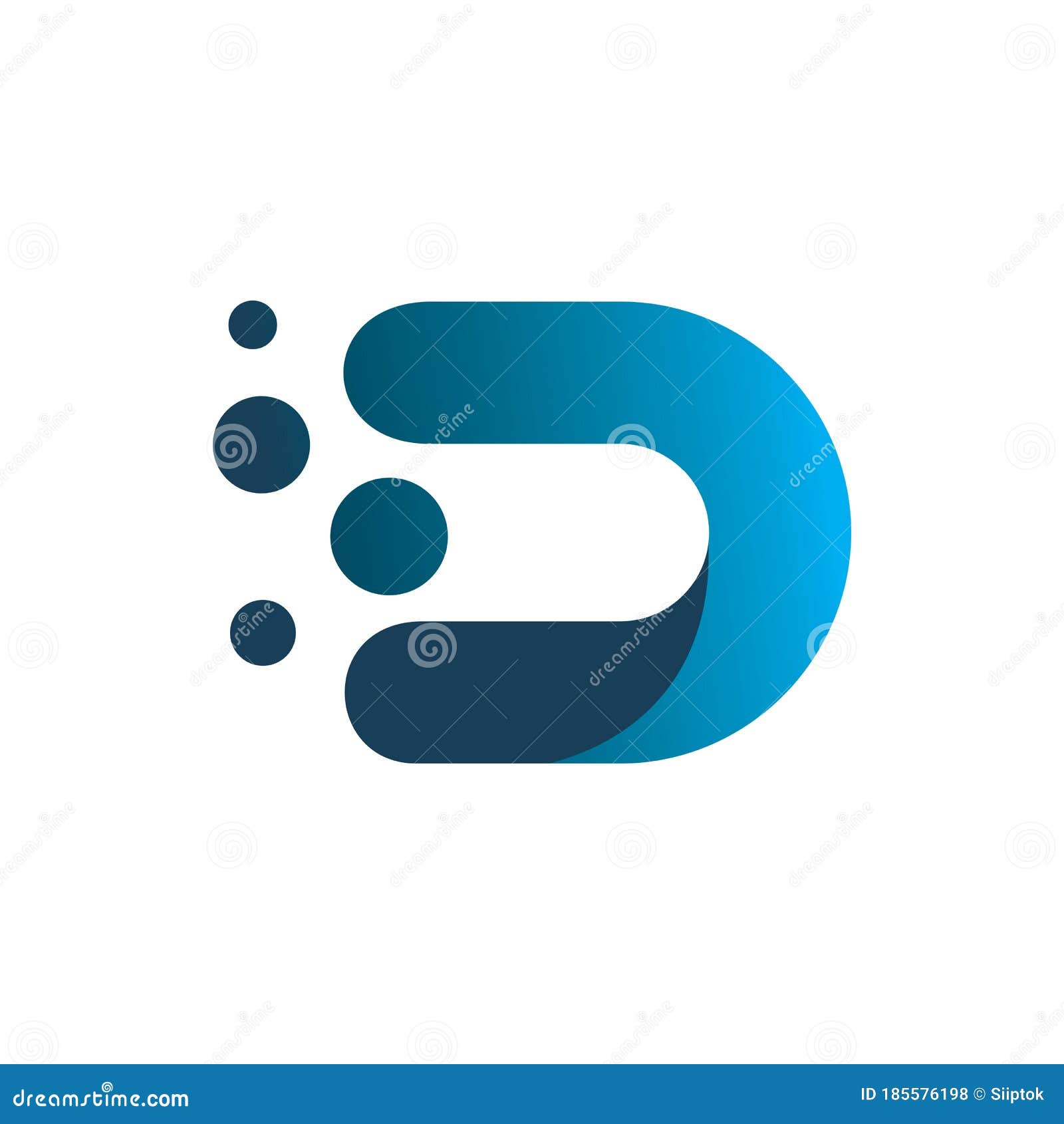 Font Letter D Blue Color Digital Pixel Bubble Logo Design Stock Vector ...